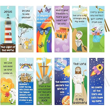 Amazon.com: 72 Pack Christian Bookmarks Bulk, Religious Scripture, 12 ...
