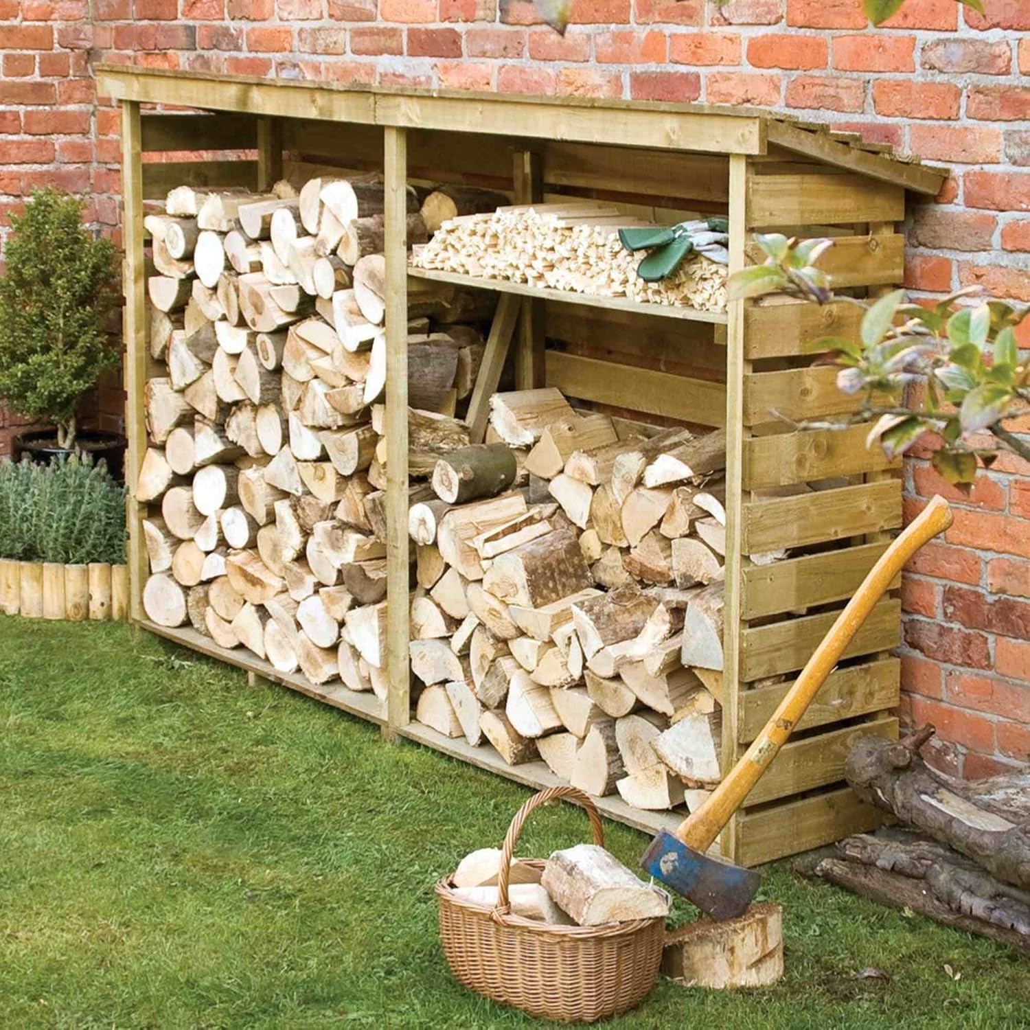 Rowlinson Large Log Storage Pressure Treated Timber : Amazon.co.uk: Garden