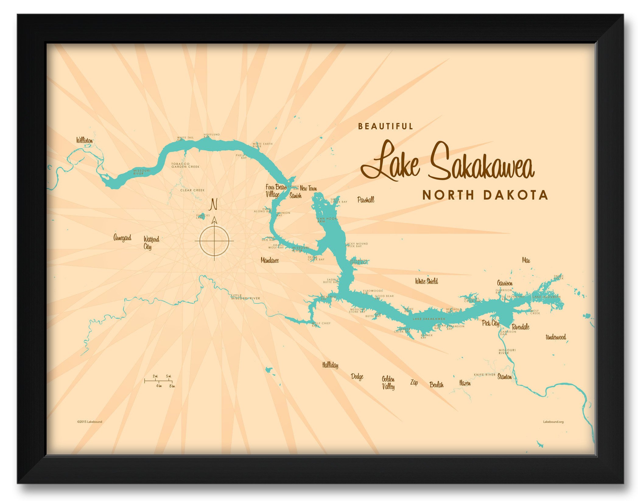 Detailed Map Of Lake Sakakawea Lake Sakakawea North Dakota Custom Lake