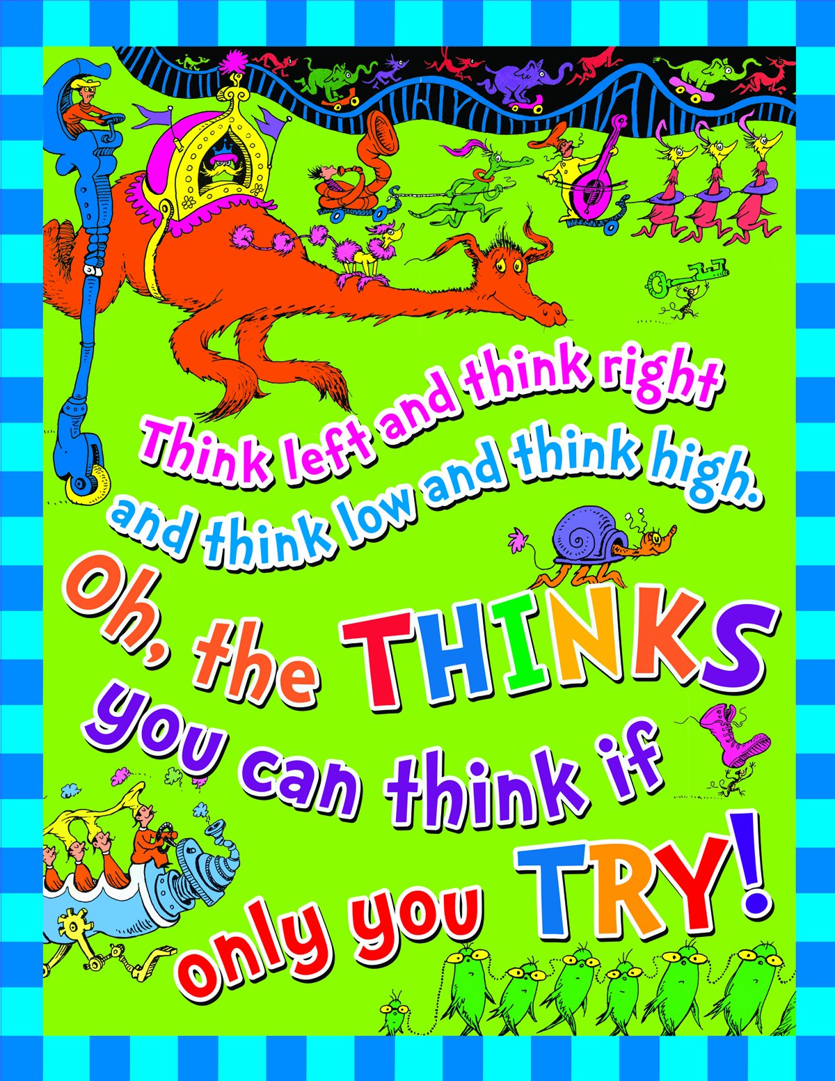 Eureka Dr.Seuss 'Think Left, Think Right' Classroom Poster, 17'' W x 22 ...