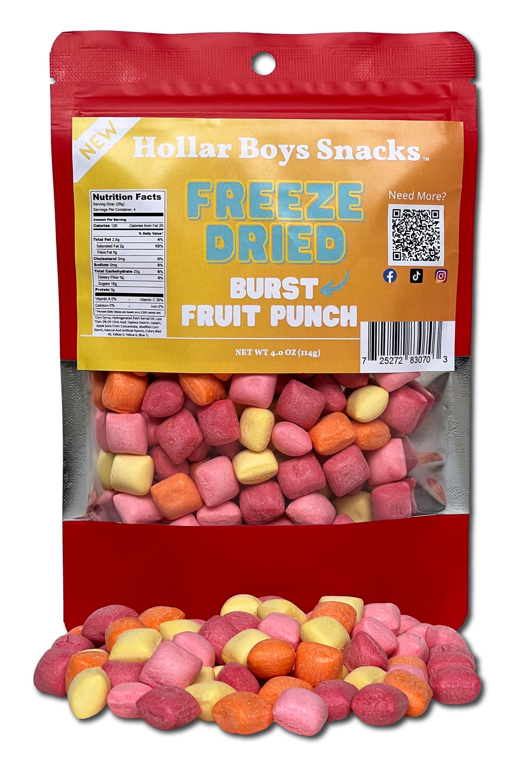 Amazon.com : Hollar Boys Snacks Freeze Dried Burst Fruit Punch Candy ...