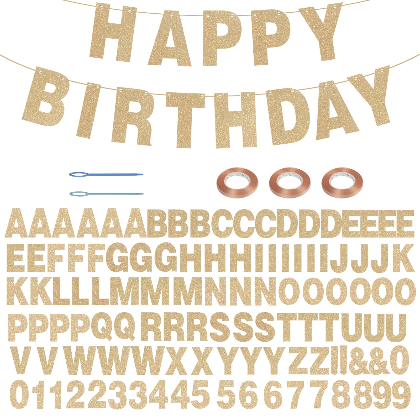 Amazon.com: 116 Pcs DIY Glitter Customizable Banner Kit Custom Banner ...