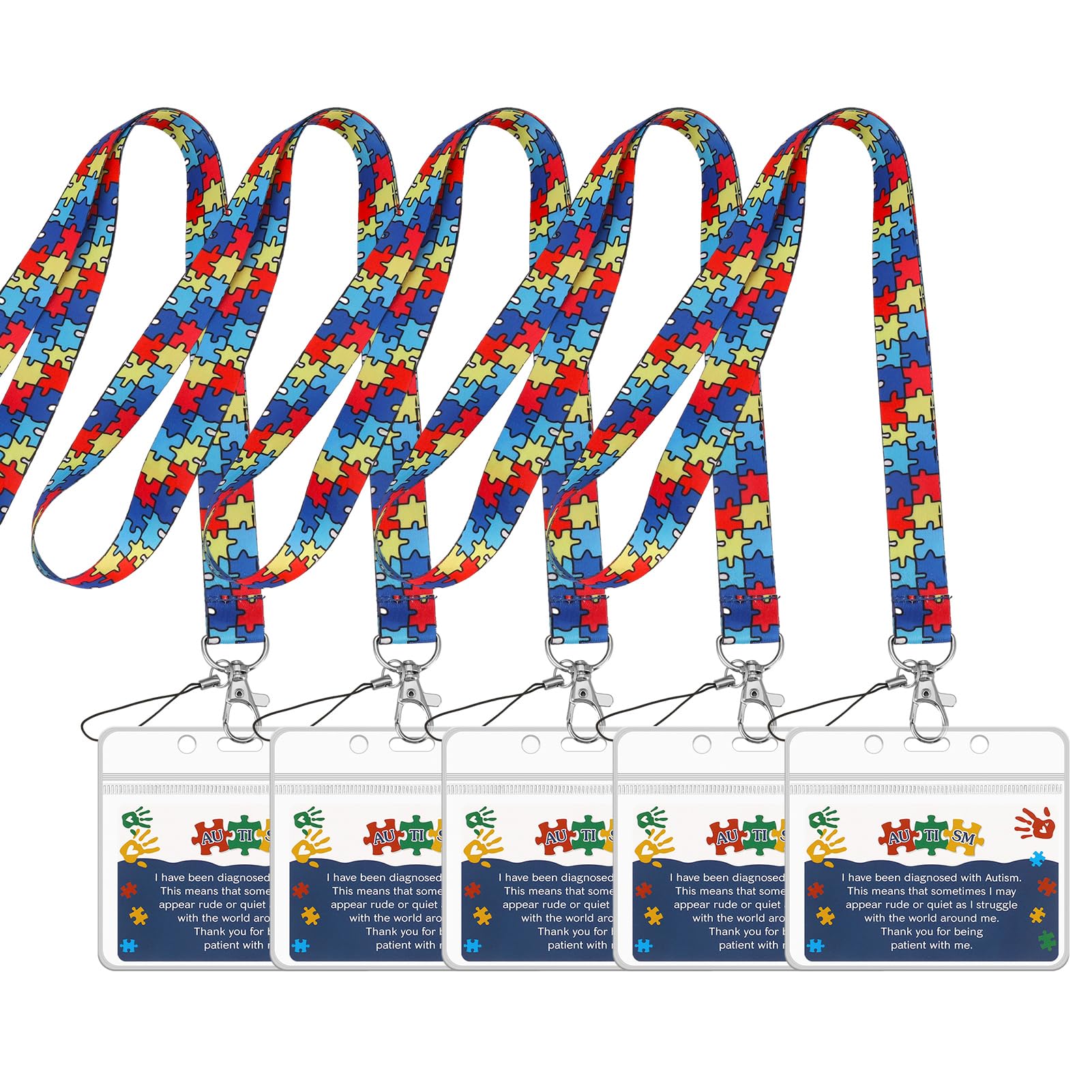 Amazon.com : HAKFOO 5 Sets Autism Alert Card, Autism Anxious Non-Verbal ...