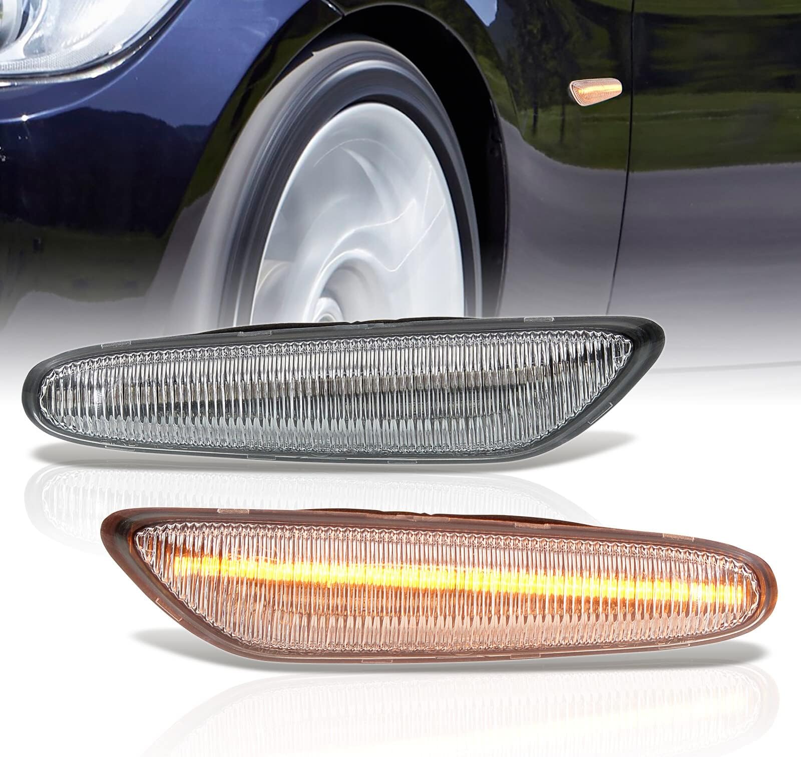 Amazon.com: Gempro Sequential White LED Side Marker Light Turn Signal Lamps for BMW E84 E81 E82 ...