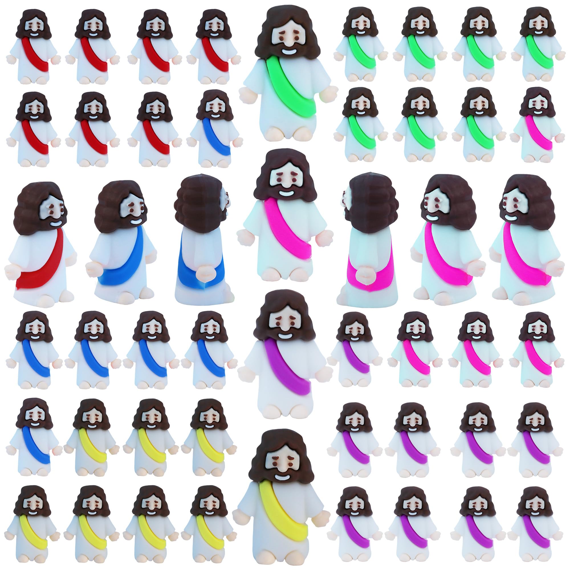 Amazon.com: 50 Pcs Little Jesus Figures Easter Mini Rubber Jesus Toys ...