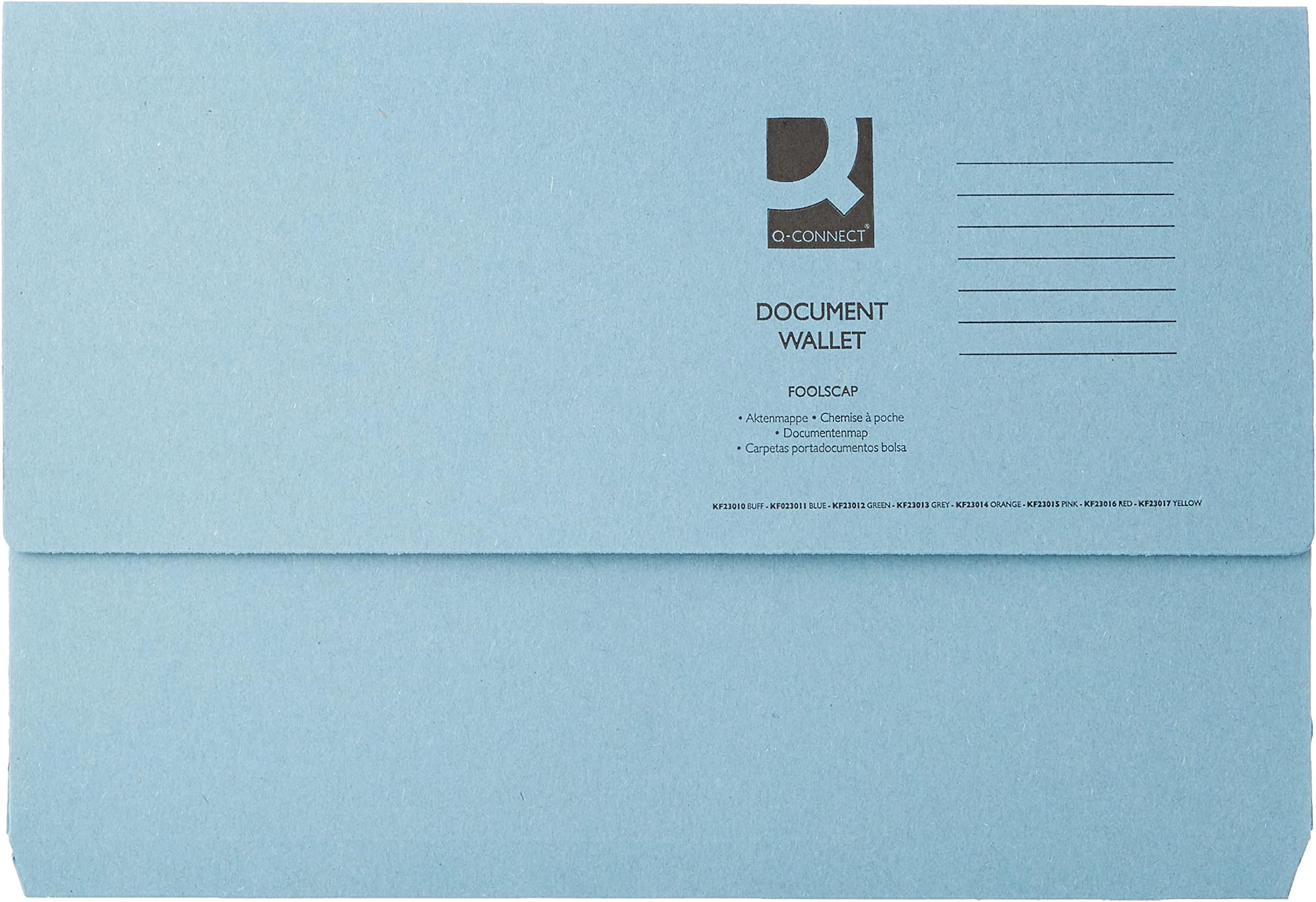 Q-Connect Document Wallet Foolscap Blue (Pack of 50) KF23011 : Amazon ...