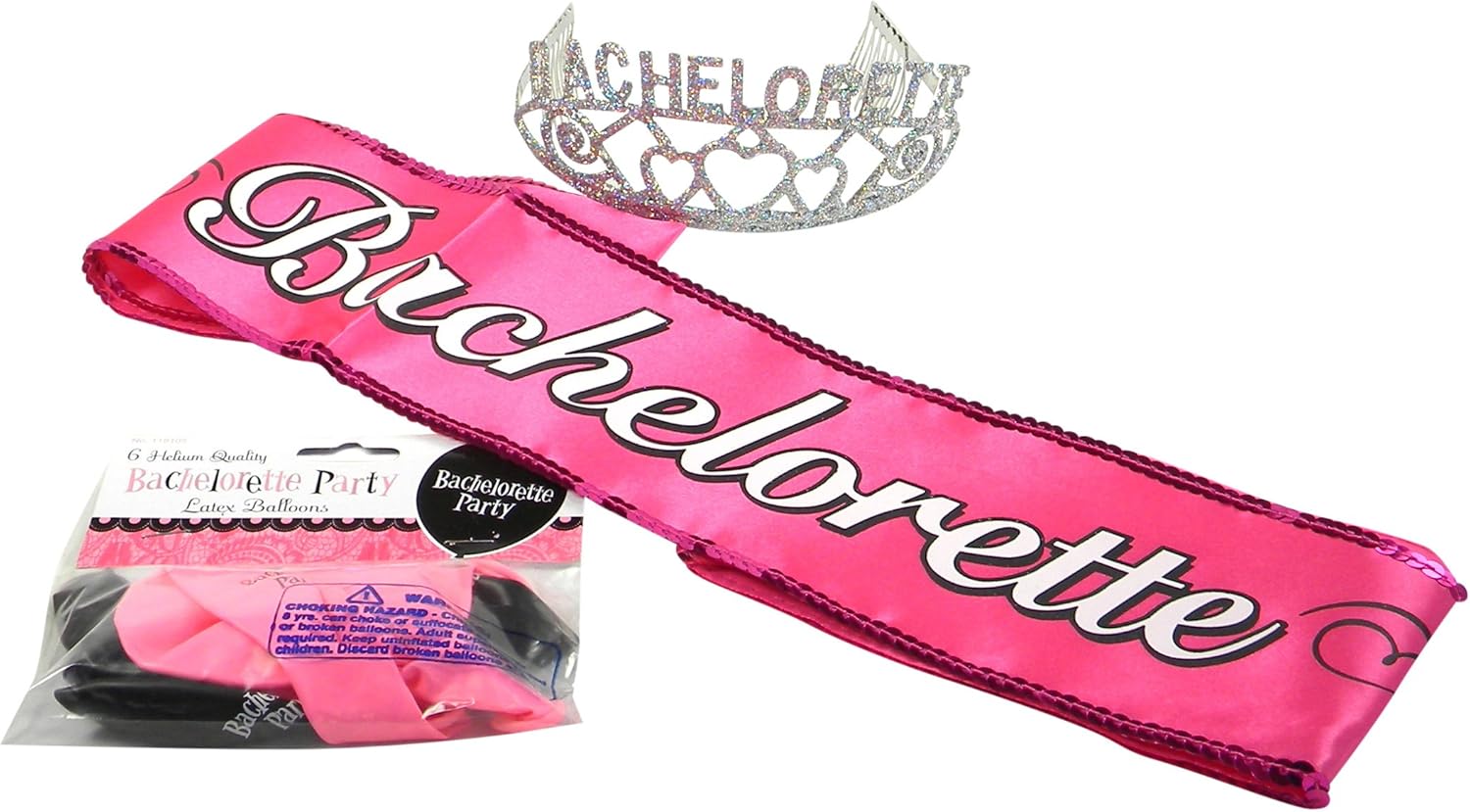 Amazon.com: Bachelorette Party Kit with Tiara Sash and Balloons : Home ...
