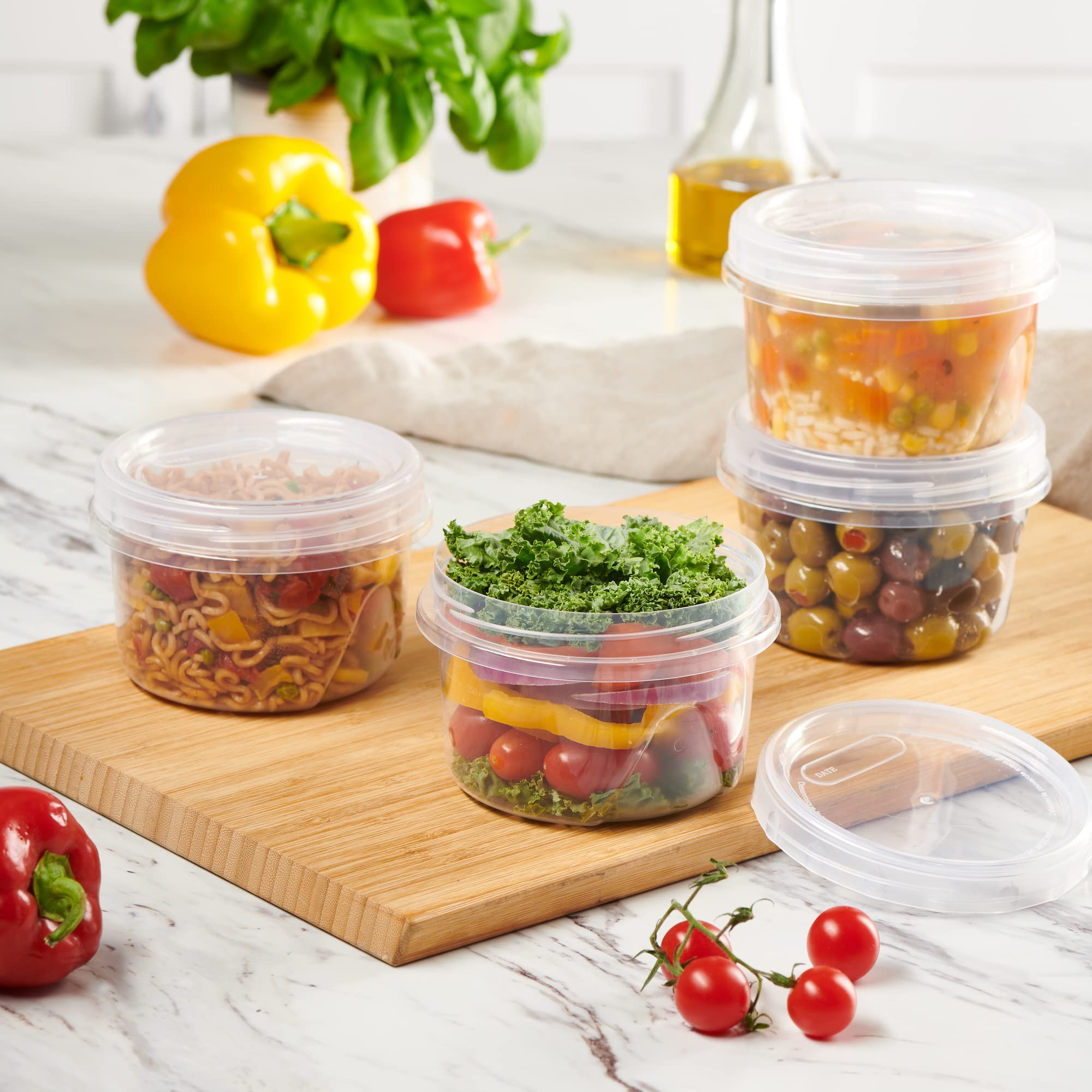 Snapklik.com : PLASTICPRO 6 Pack Twist Cap Food Storage Containers