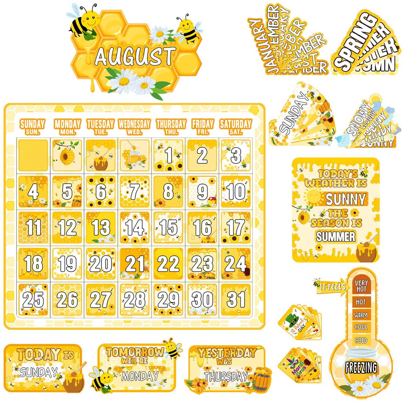 Snapklik.com : Cholemy 85 Pcs Calendar Bulletin Board Set Classroom ...