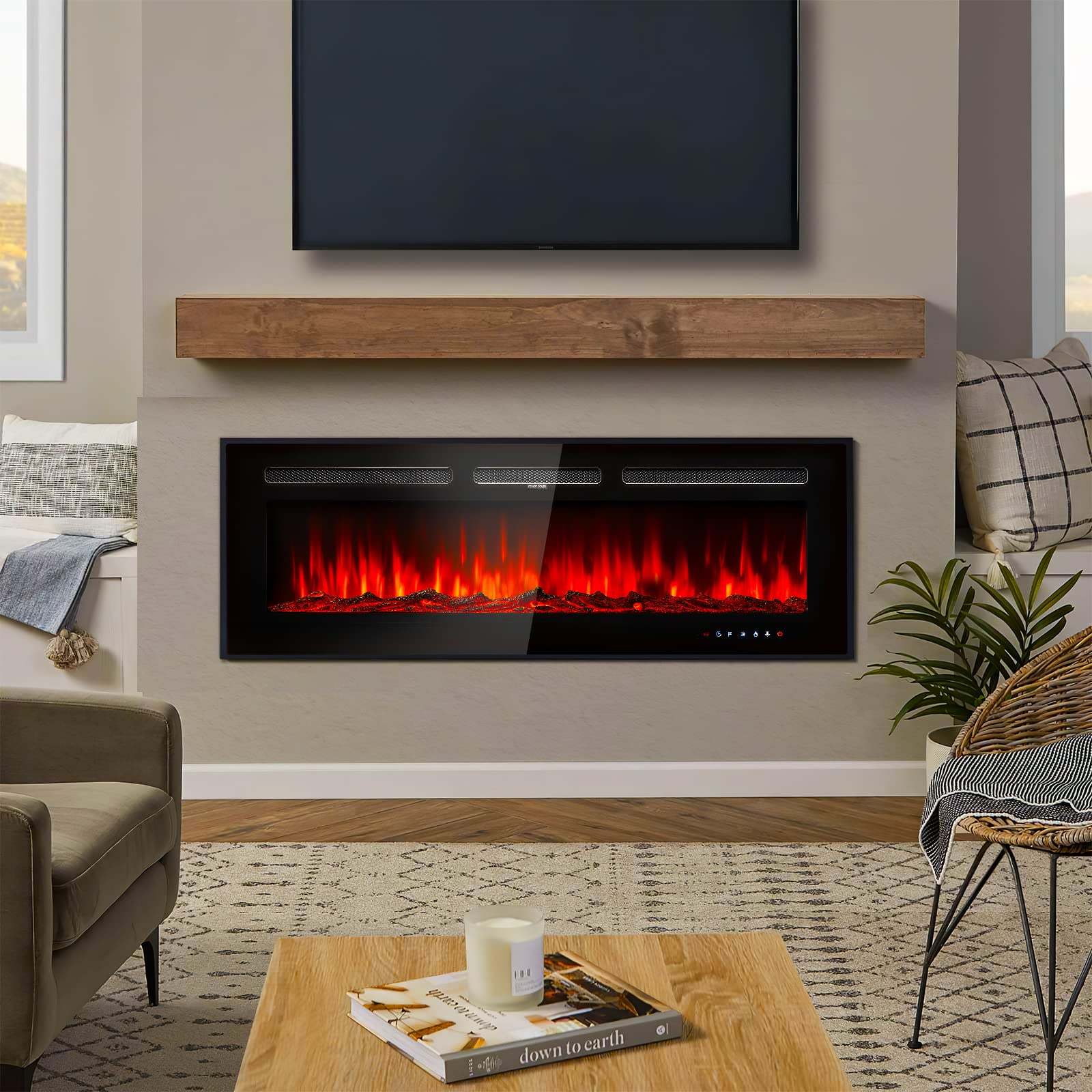 Amazon.com: Jolydale Electric Fireplace 50 inch with Remote Control and ...