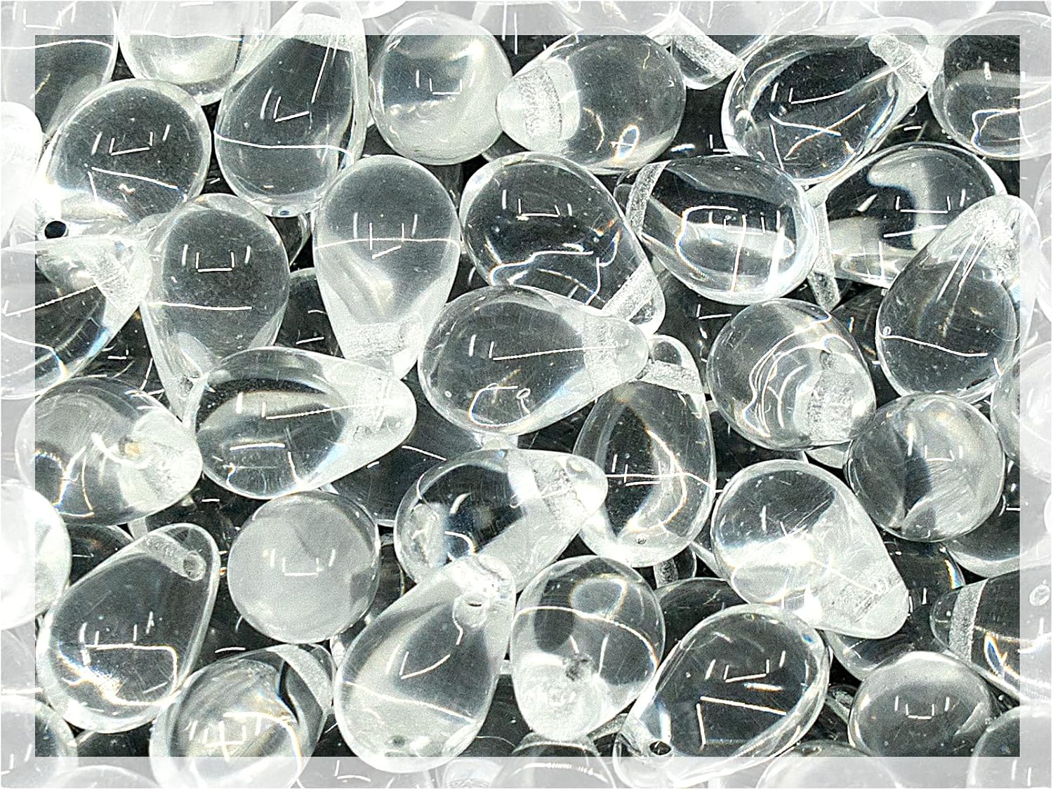 Amazon.com: Czech 50-Piece Glass Beads, 6x9mm, Teardrop Transparent ...