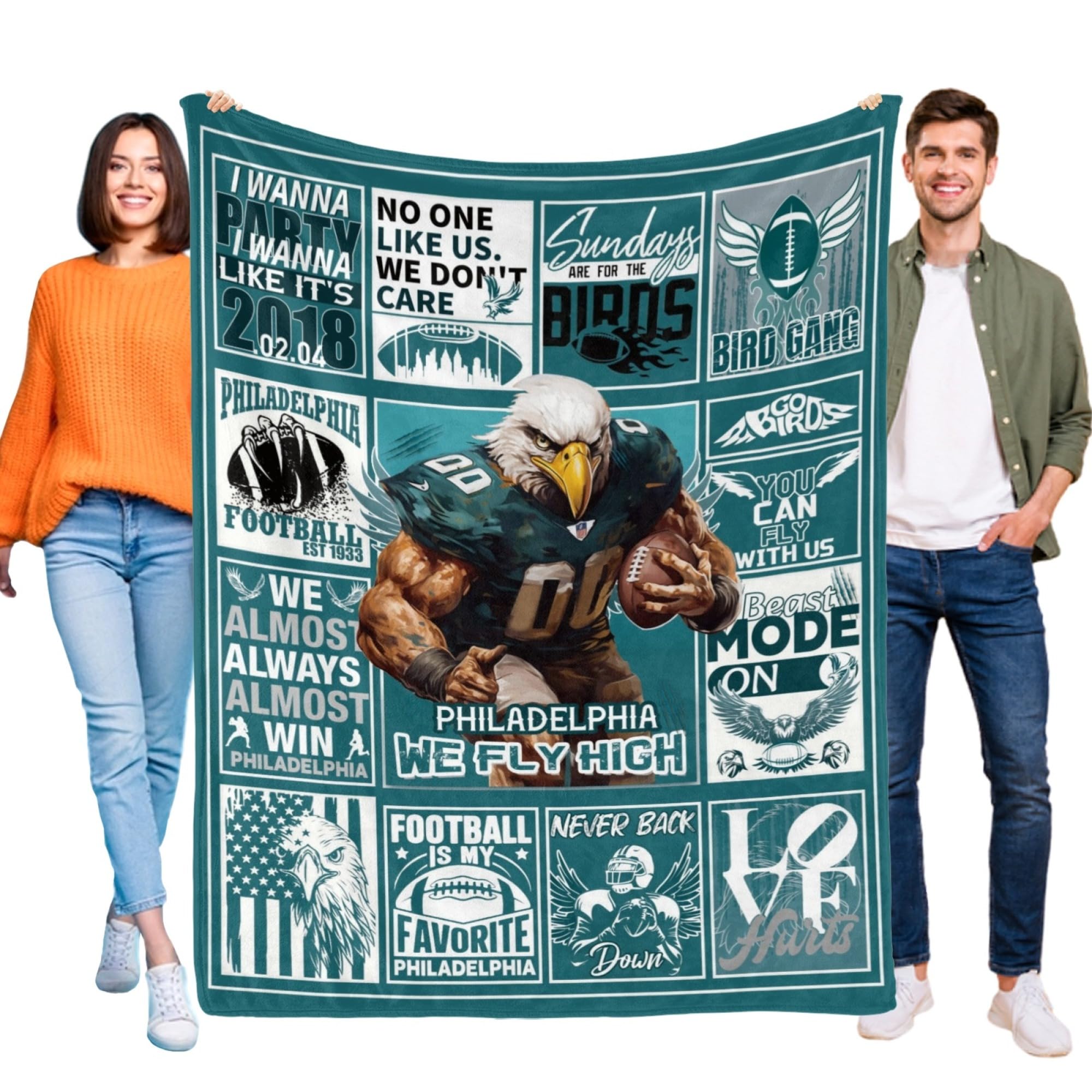 Amazon.com: Football Blanket Gifts for Men Women,Football Fans Flannel ...