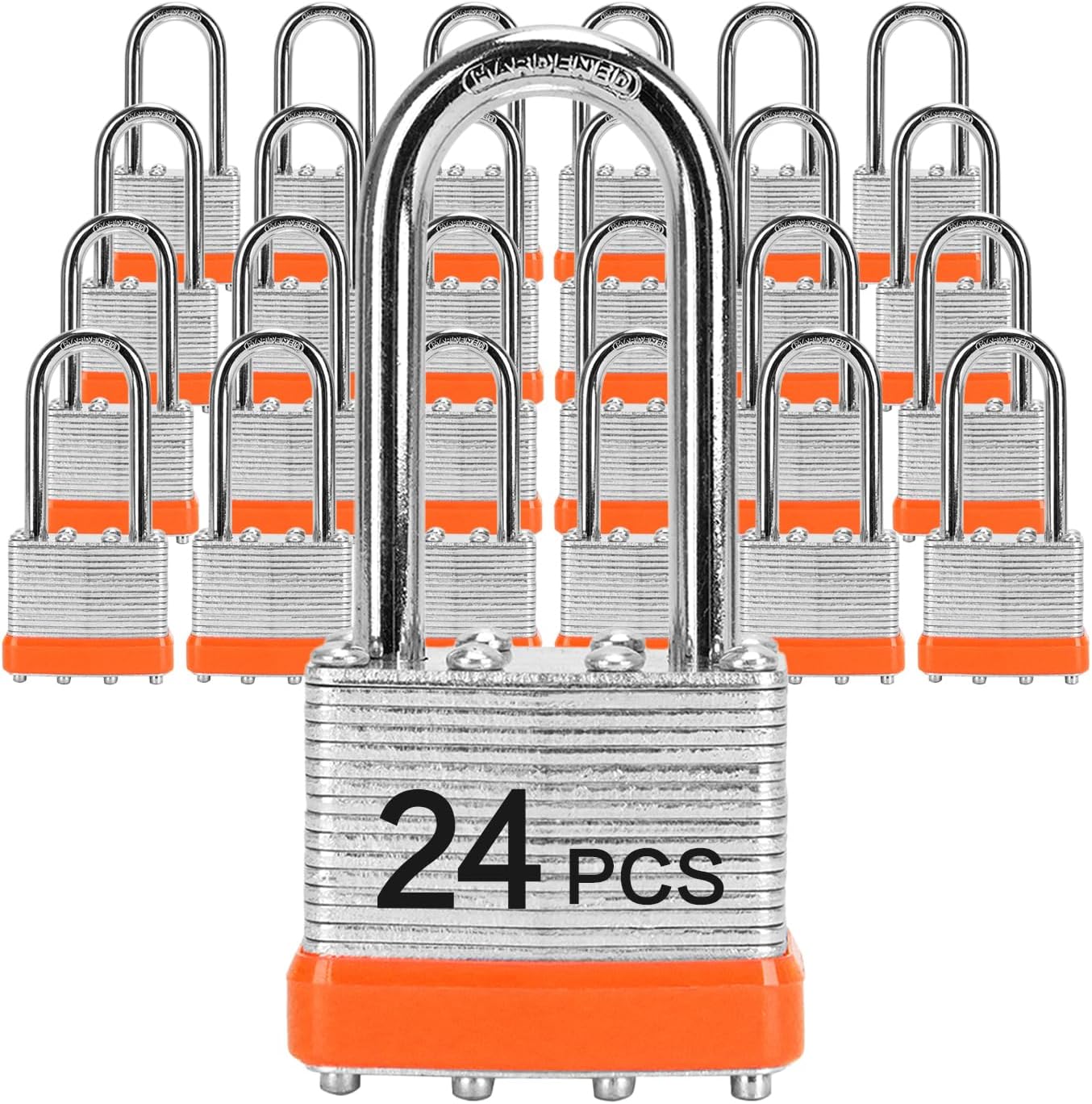 Padlocks with Same Key, LQYN 24 Pcs Laminated Keyed Padlock (1-9/16 ...