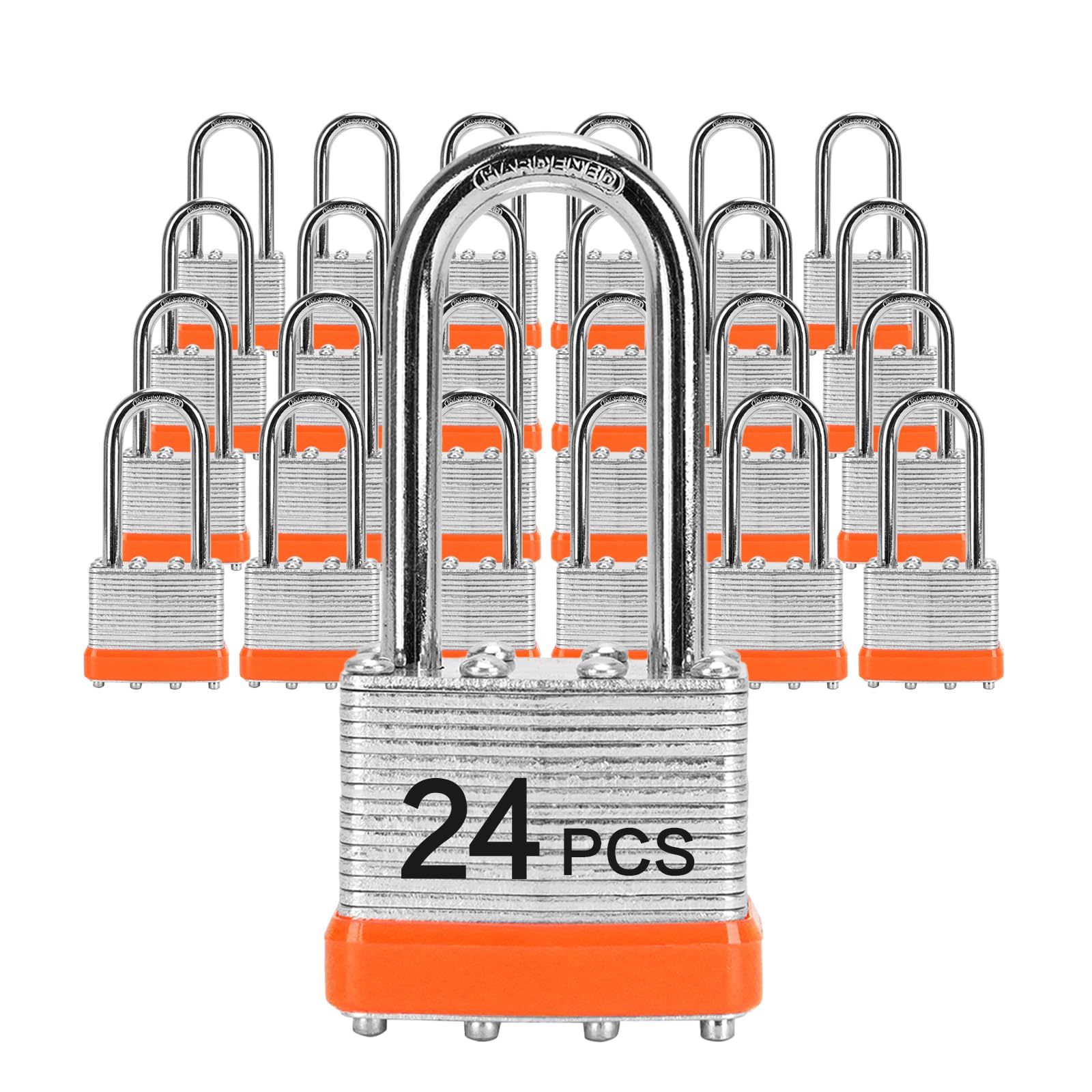 Padlocks with Same Key, LQYN 24 Pcs Laminated Keyed Padlock (1-9/16 ...