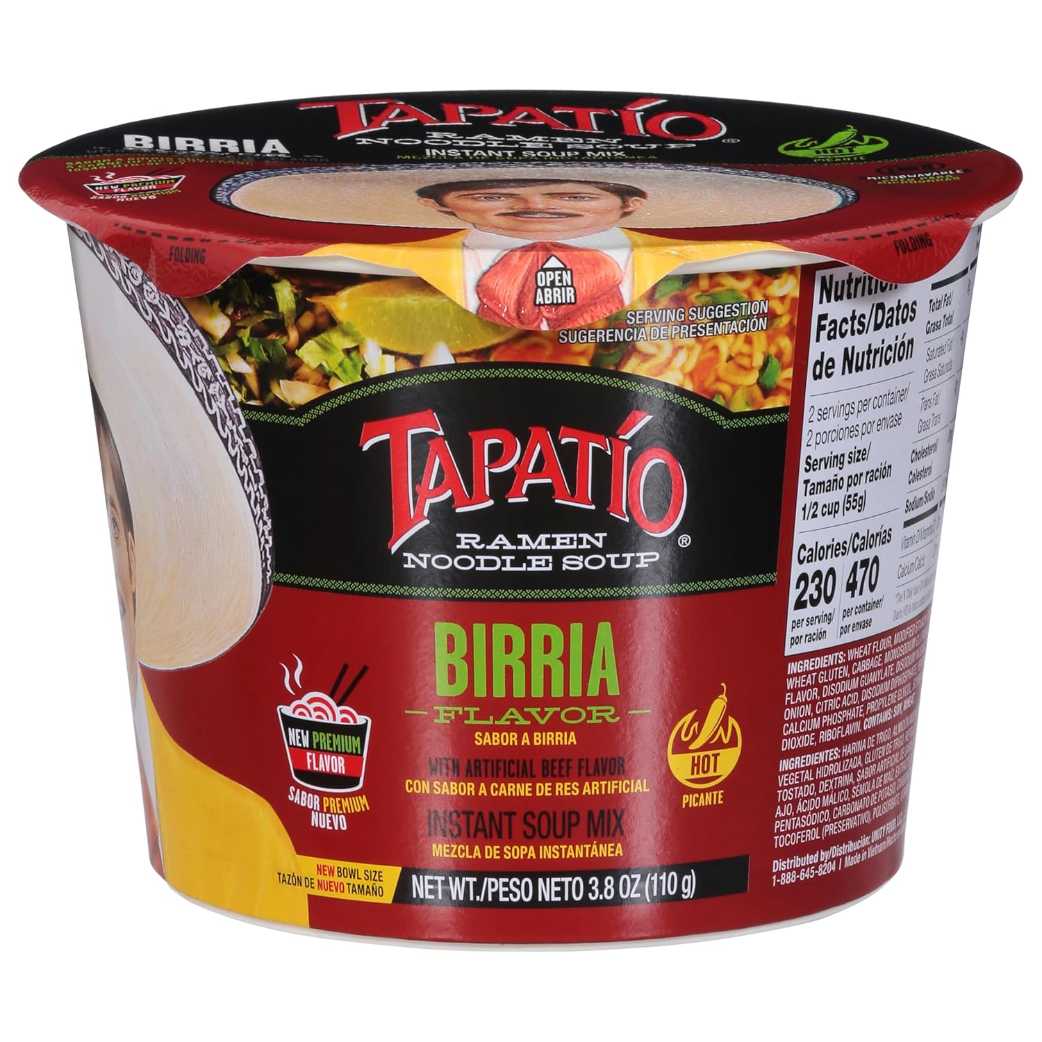Amazon.com : Tapatio, Noodle Soup Birria Bowl, 3.7 Ounce : Grocery ...