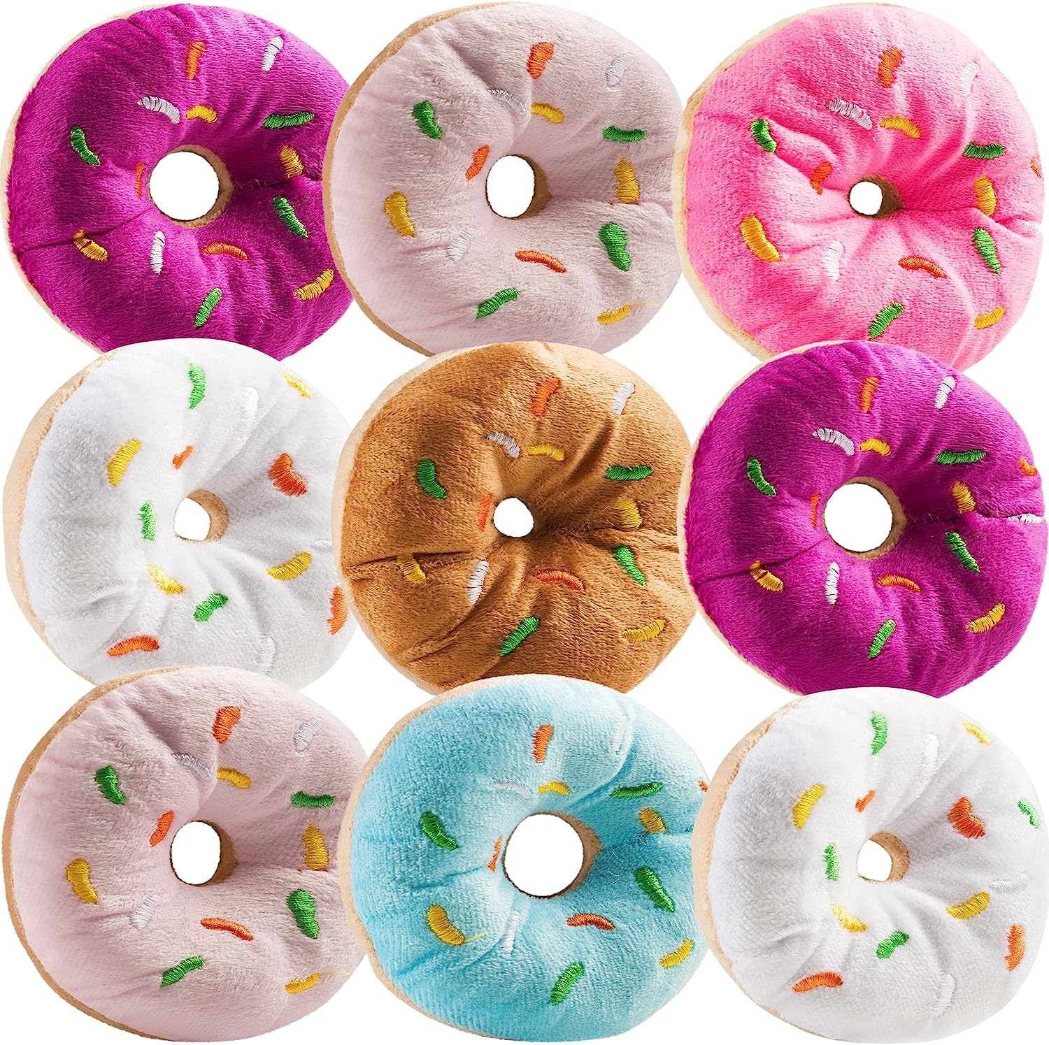 Amazon.com: Bedwina Plush Donuts with Sprinkles - (Pack of 6) 1 Dozen ...
