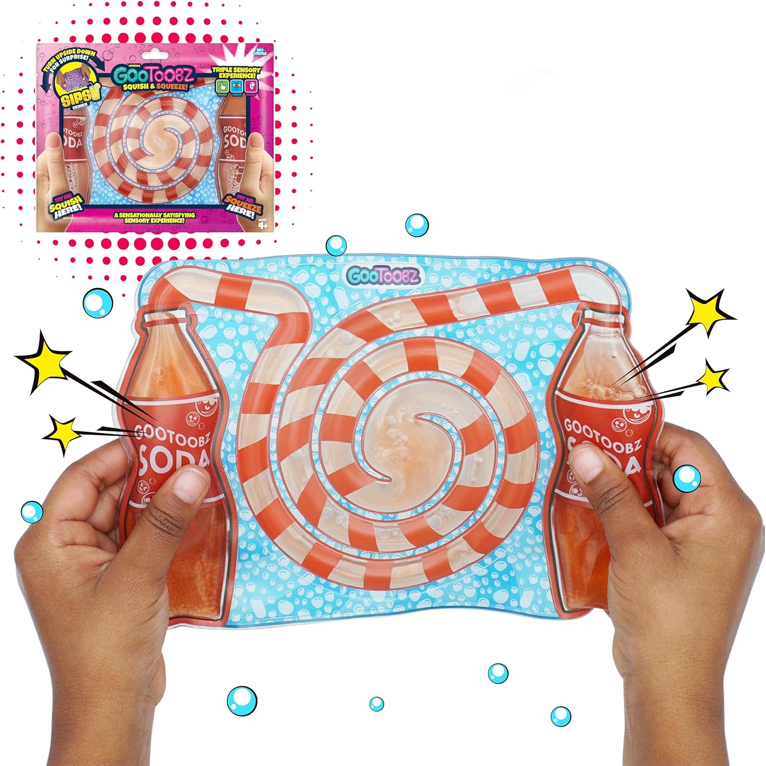 GooToobz Sips, Squishy Sensory Tubes Filled with Colorful Goo, Glitter ...