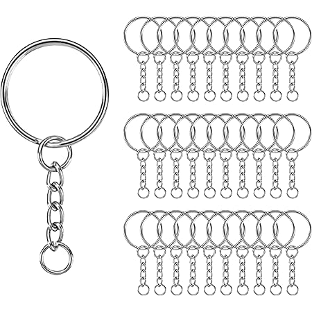 30Pcs Key Ring Hoops Keyring Chains Set Split Keychain Ring with Link ...