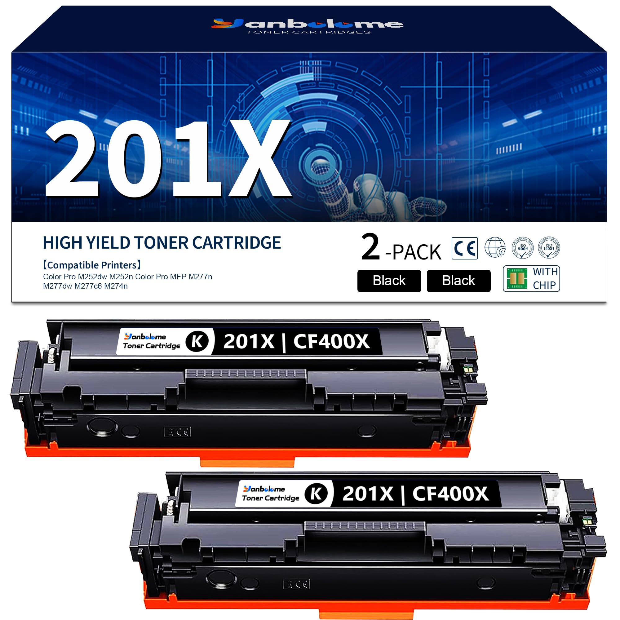 Amazon.com: 201X Black Toner Cartridges 2 Pack Replacement for HP 201X ...
