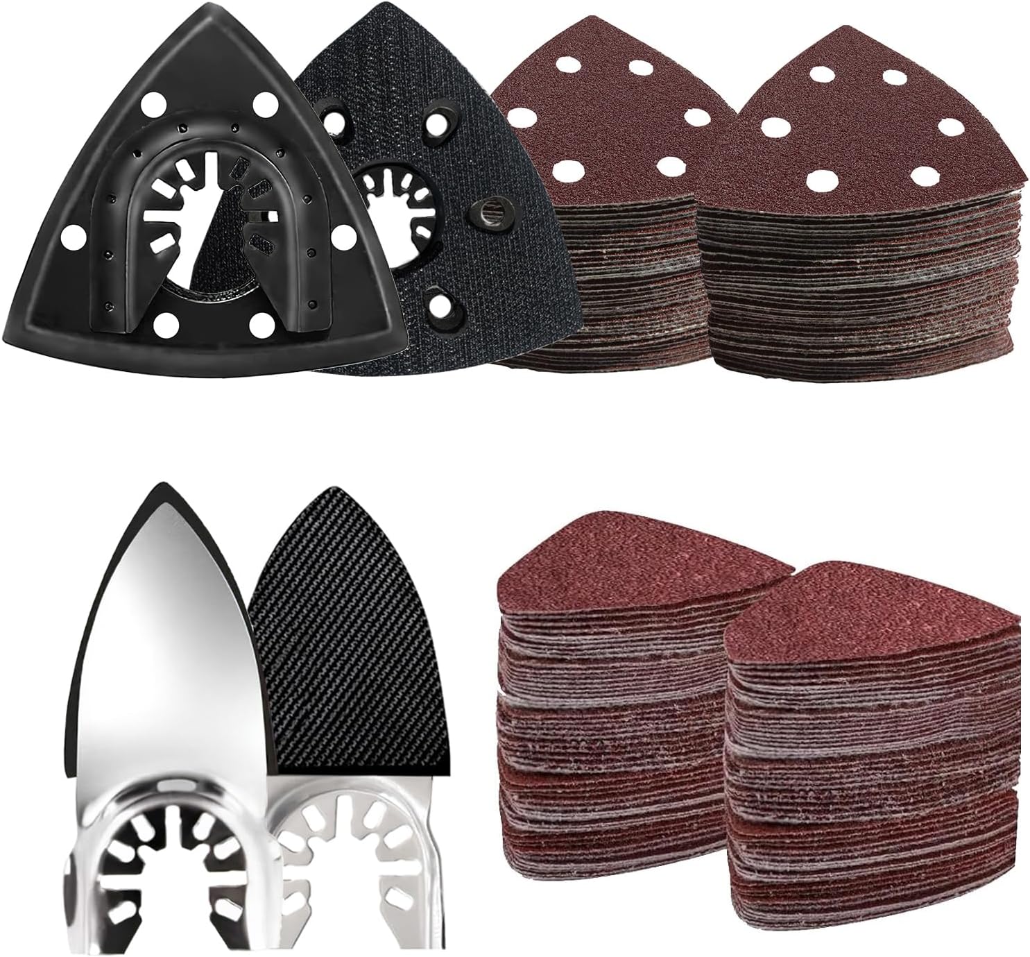 LEILUO 127 Pcs Oscillating Tool Sanding Pad Kit 2Pcs 3-1/2 Inch ...
