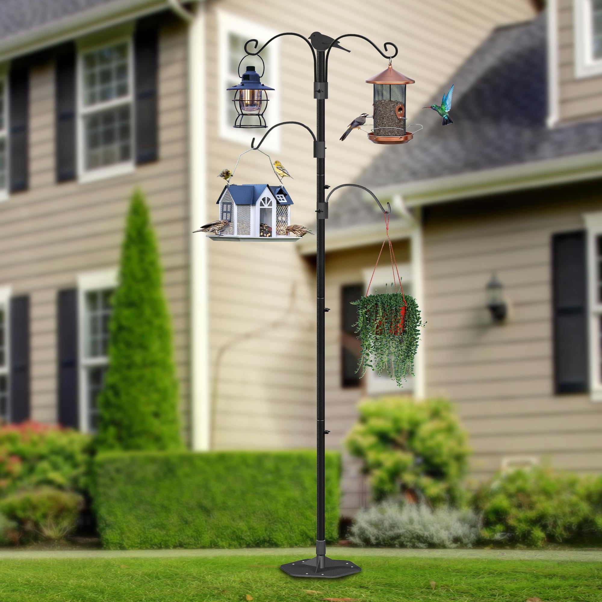 Amazon.com : 93 Inch Bird Feeder Pole Outdoors Bird Feeding Station ...
