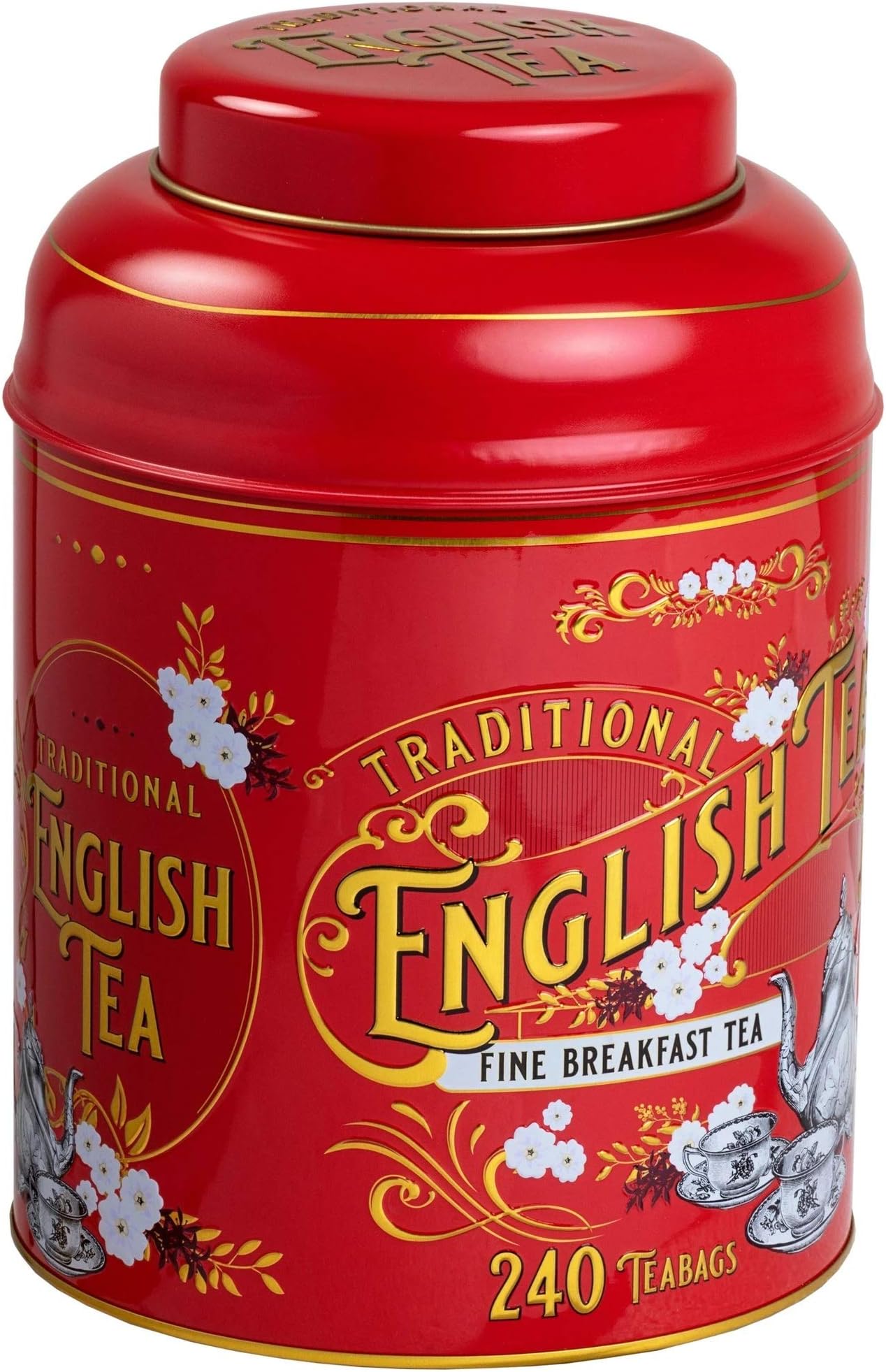 Amazon.com : New English Teas Red Vintage Victorian Tin 240 English ...