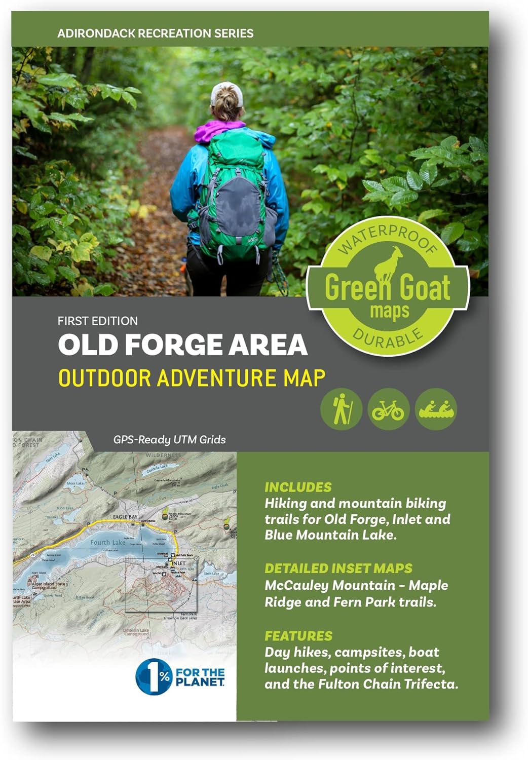 Amazon.com : Adirondacks Old Forge Area Outdoor Adventure Map | Old ...