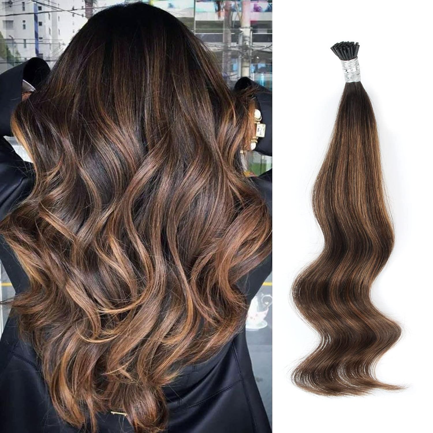 Amazon.com : ABH AmazingBeauty Hair Pre Bonded I Tips Extensions For ...