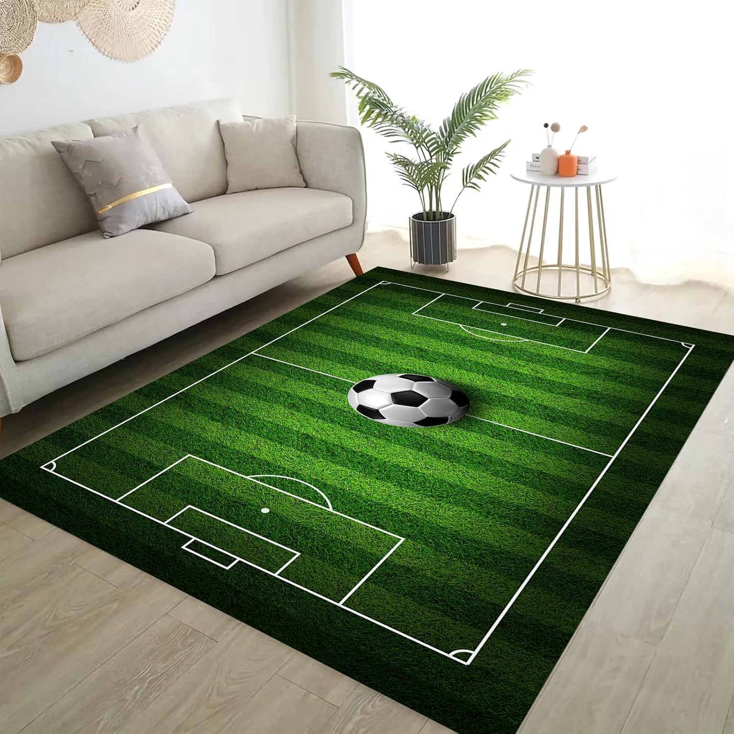 Amazon.com: Osimiccp Soccer Rug for Boys Bedroom 5'x7' Non Slip Sports ...