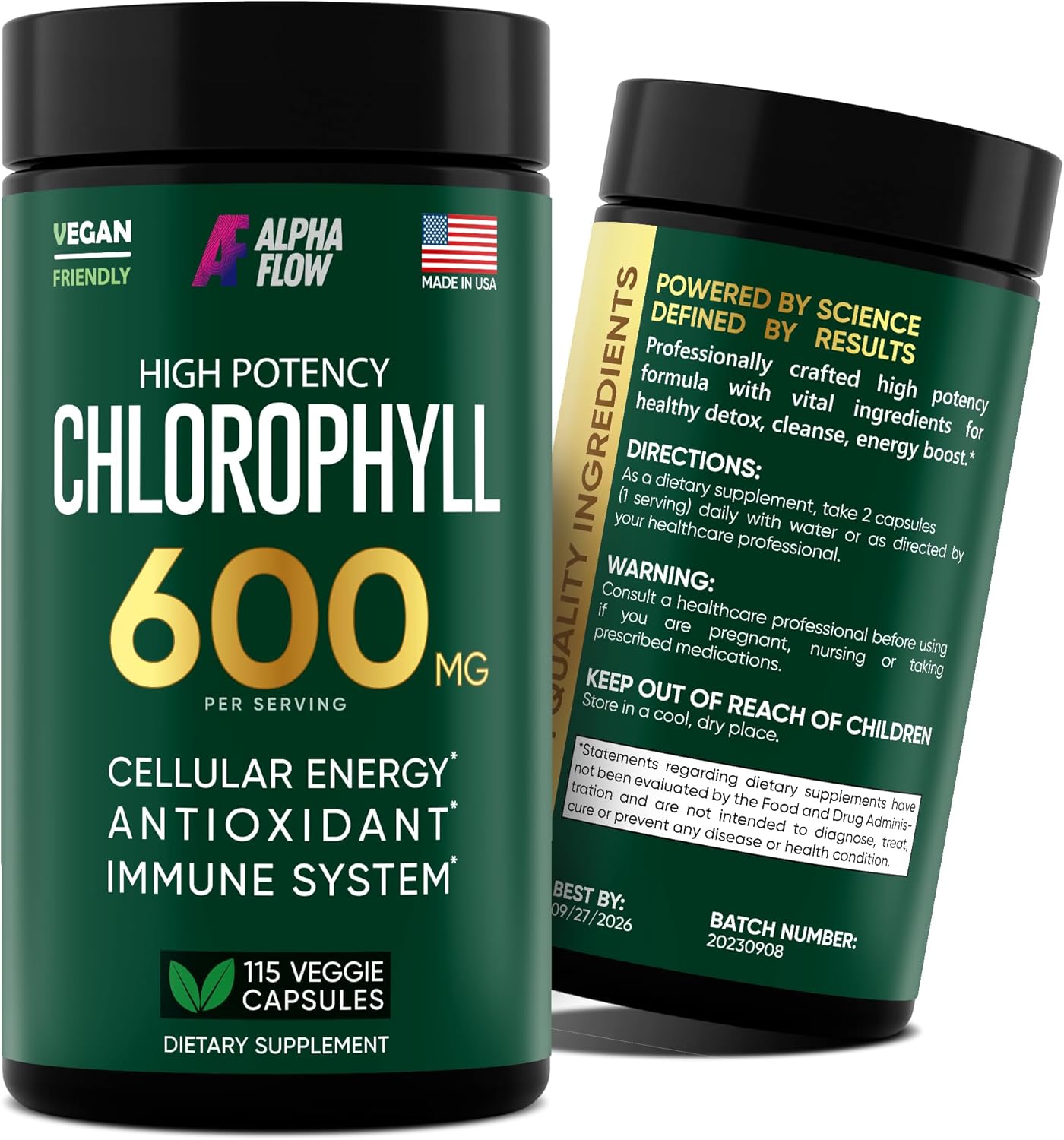 Amazon.com: Alpha Flow Chlorophyll Capsules - Made with Plant-sourced ...