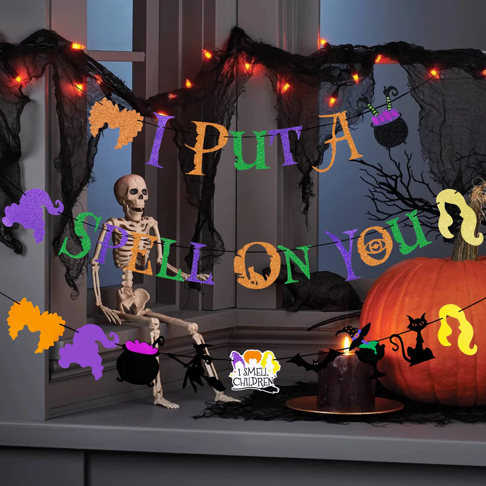 Hocus Pocus Party Decorations With Glitter Halloween Banner Set - I Put ...