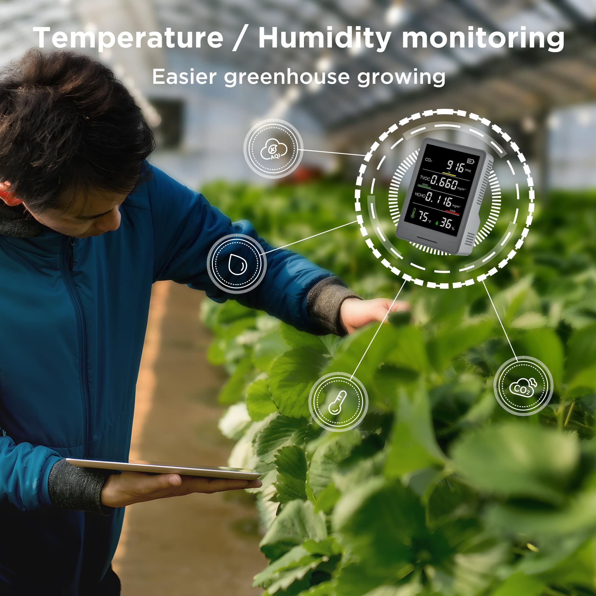 Snapklik.com : AIROASIS 5-in-1 Professional Indoor Air Quality Monitor ...