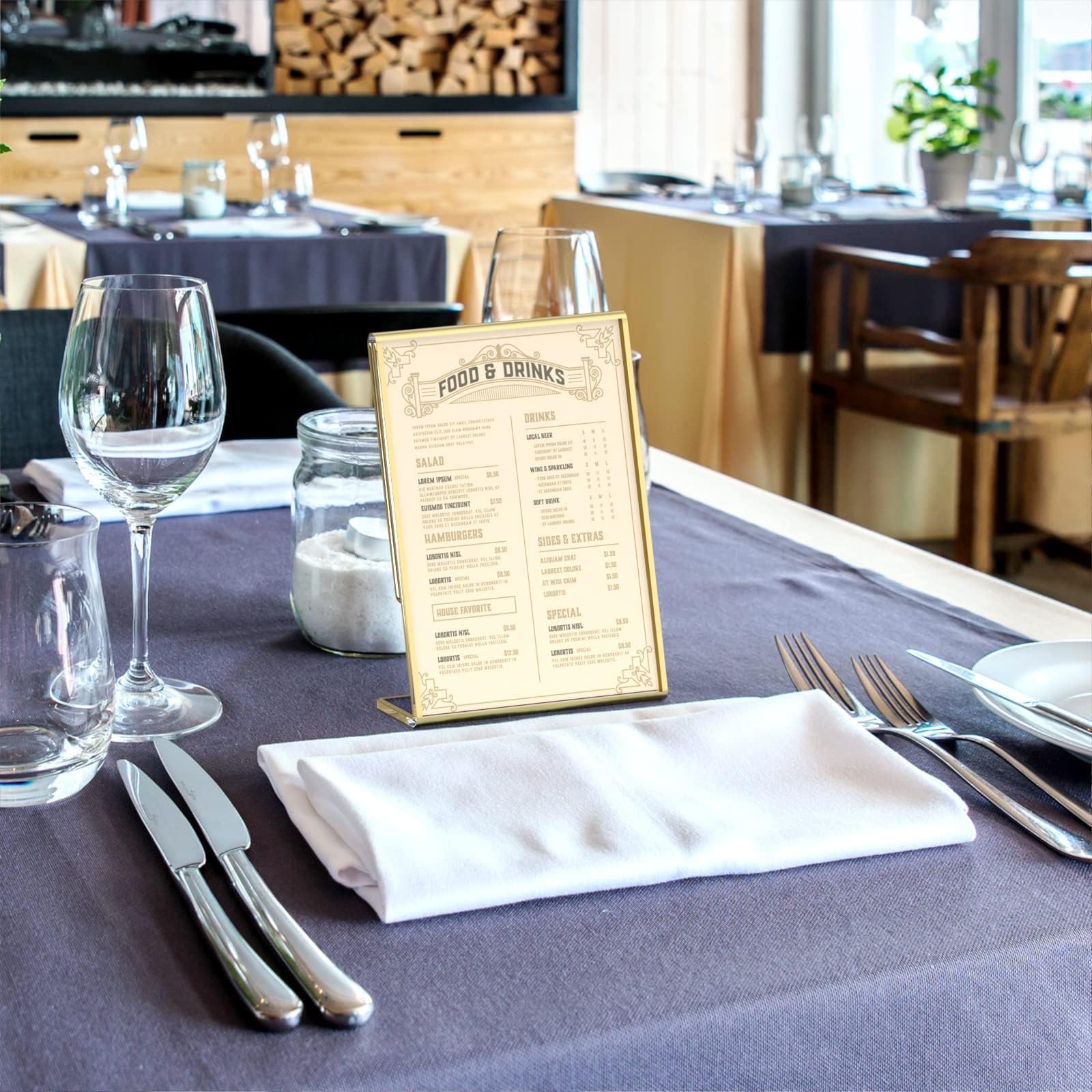 Snapklik.com : 6 Pack 4 X 6 Acrylic Gold Frame, Slanted Back Table Sign ...