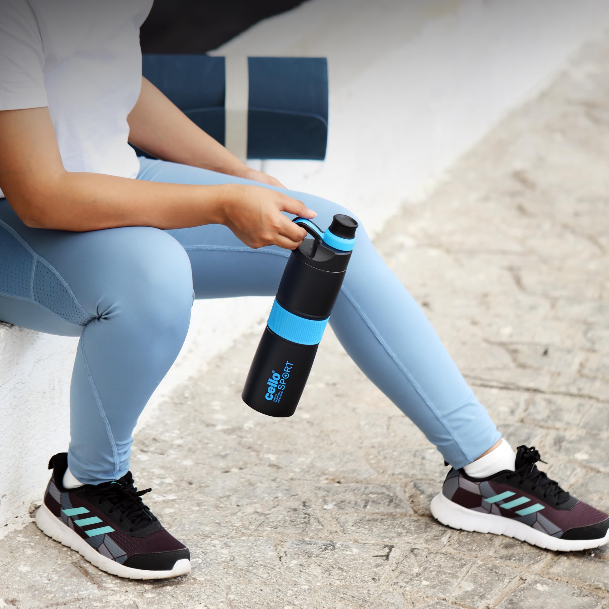 Cello Force Thermosteel Flask with Anti-Slip Grip, 500ml, Blue ...
