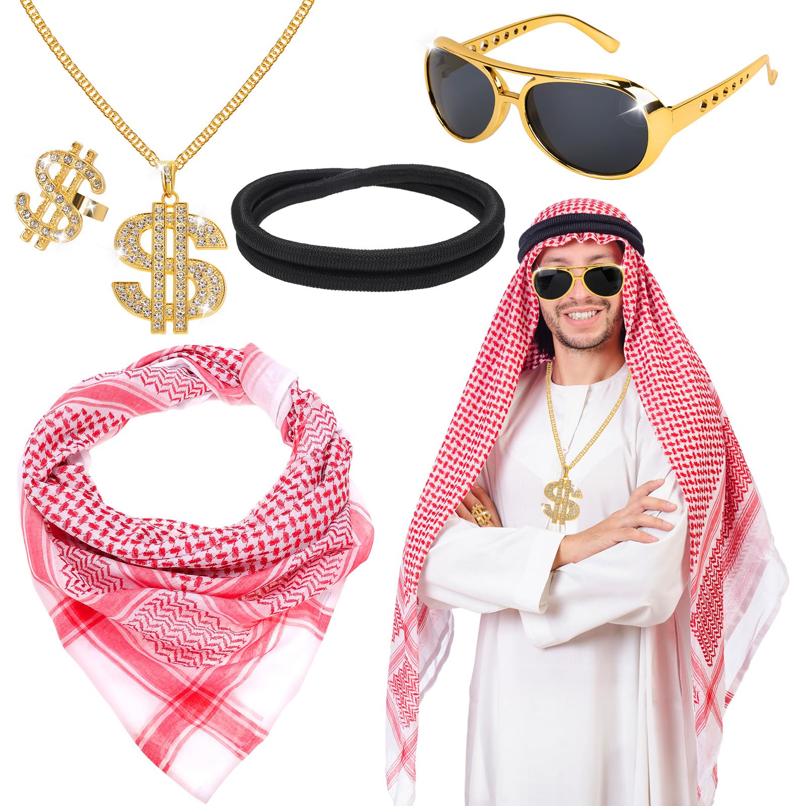 Amazon.com: XEPST Arab Costume Set for Men - 5PCS Arabian Costume ...