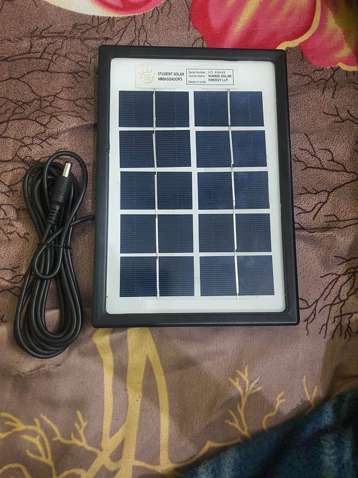 Electronic Spices 2 Watt Solar Panel Rectangle Shape with DC Wire ...