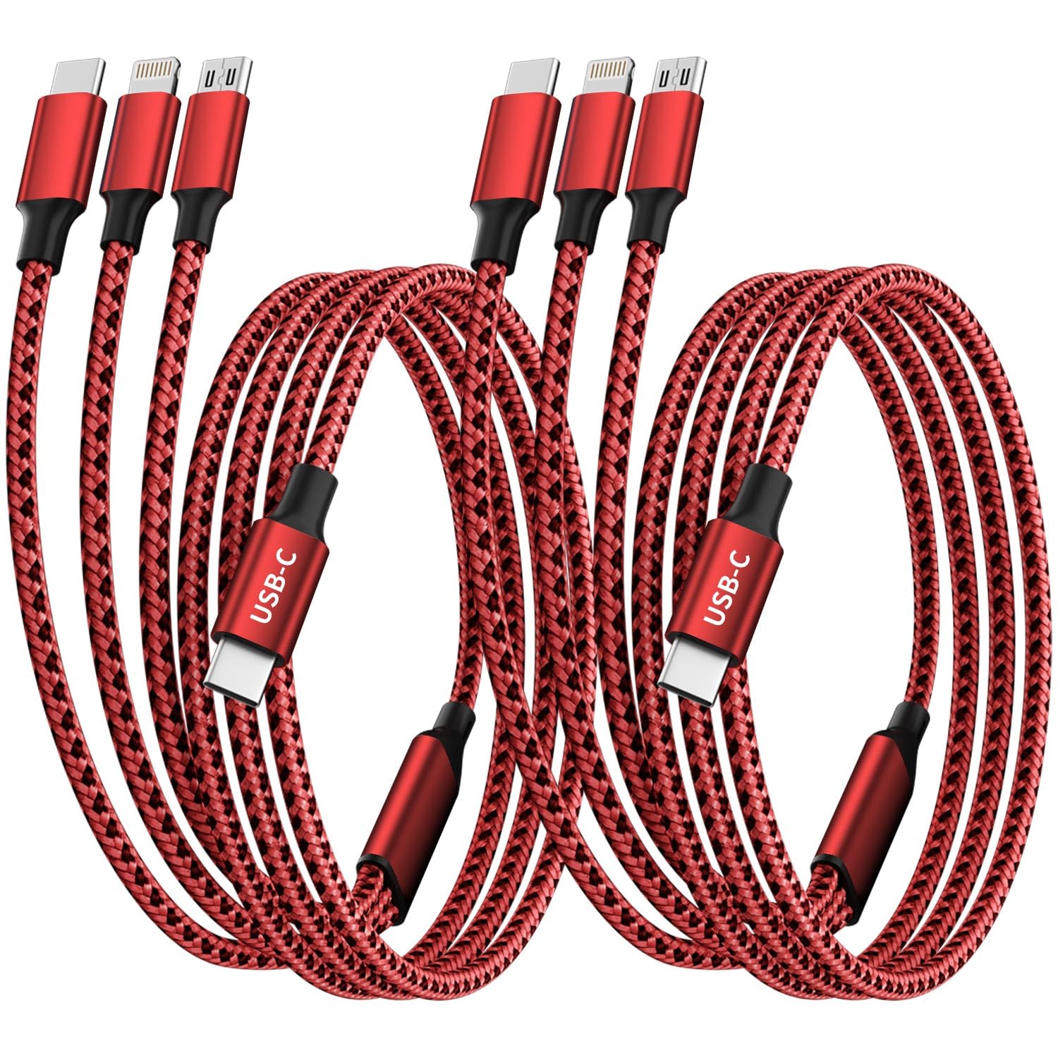 Amazon.com: Multi Charging Cable, USB C 3 in 1 Charging Cable[2Pack 4FT ...