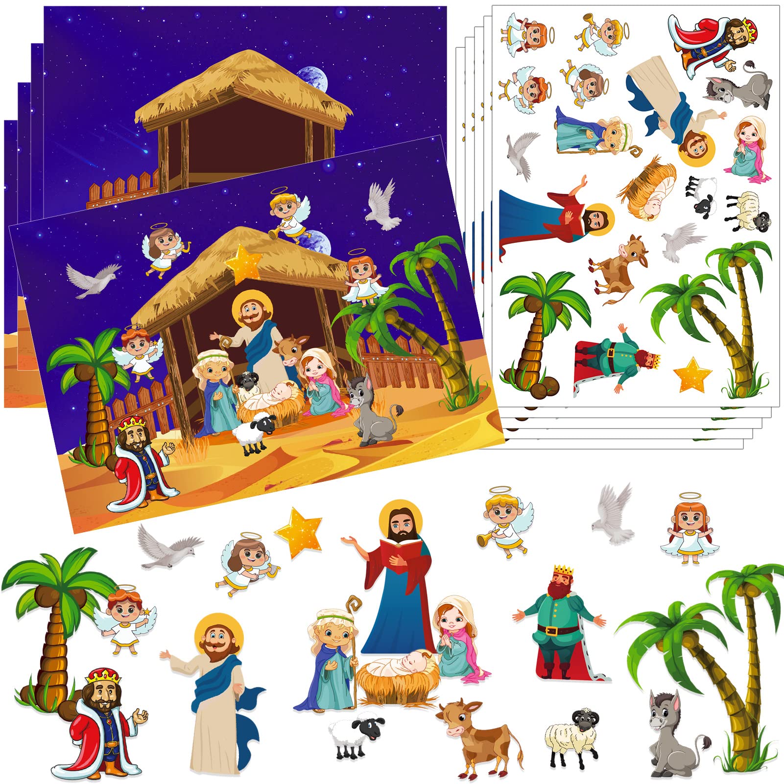 Buy HOWAF Make a Nativity Scene Sticker Sheets Religious Education ...