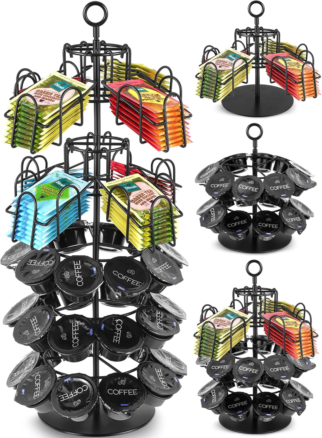 Amazon.com: Beeveer 4 in 1 Coffee Pod and Tea Bag Organizer, Coffee Pod ...