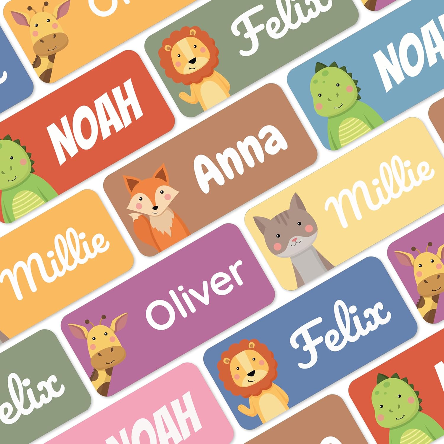 Amazon.com : Personalized Name Labels for Kids Color Mix [60pcs ...