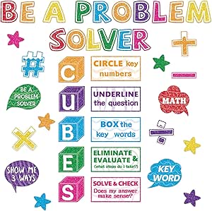 Amazon.com: Naozinebi 41Pcs Math Bulletin Board Set Cubes Math Keywords ...