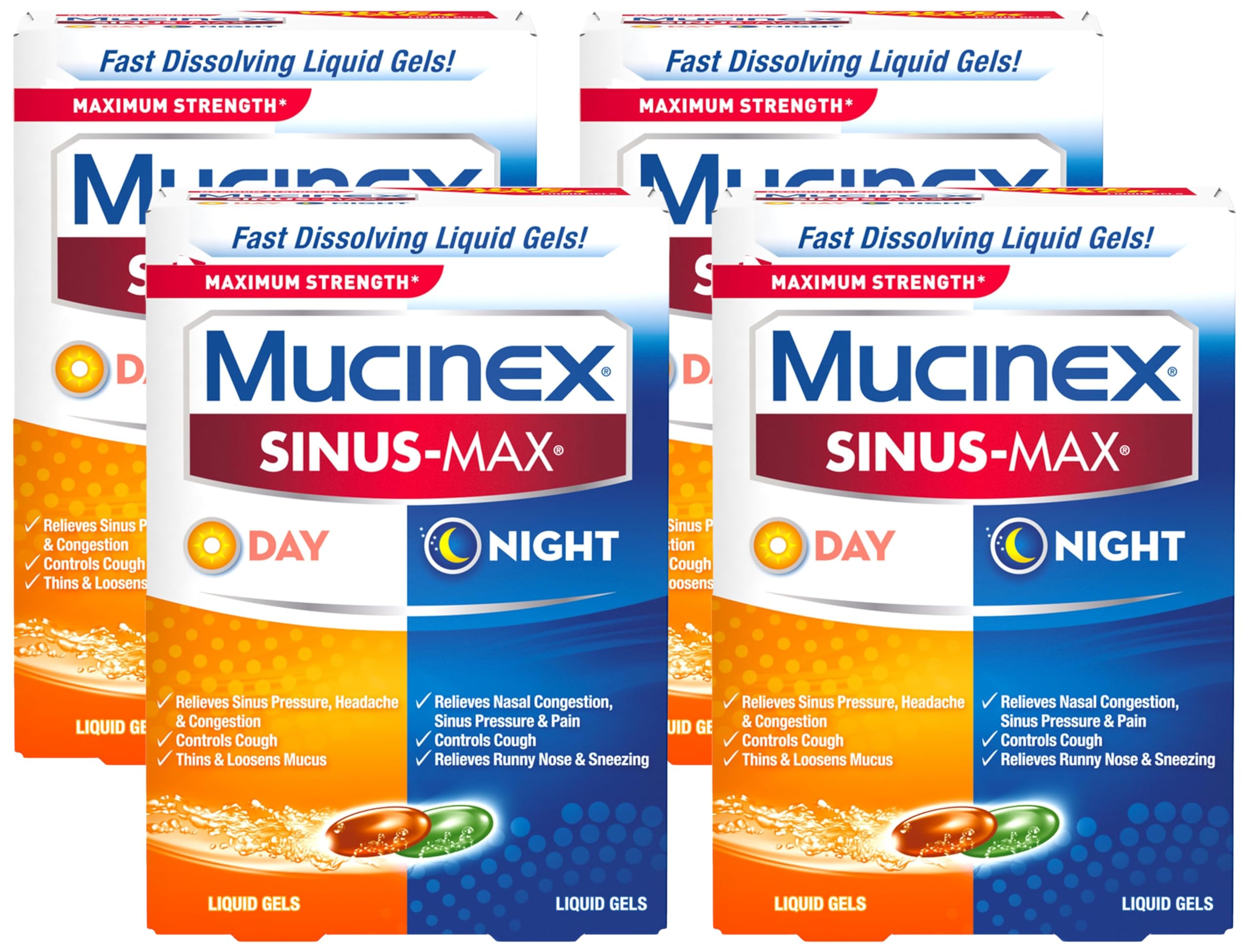 Amazon.com: Mucinex Sinus-Max Max Strength Day & Night Liquid Gels ...