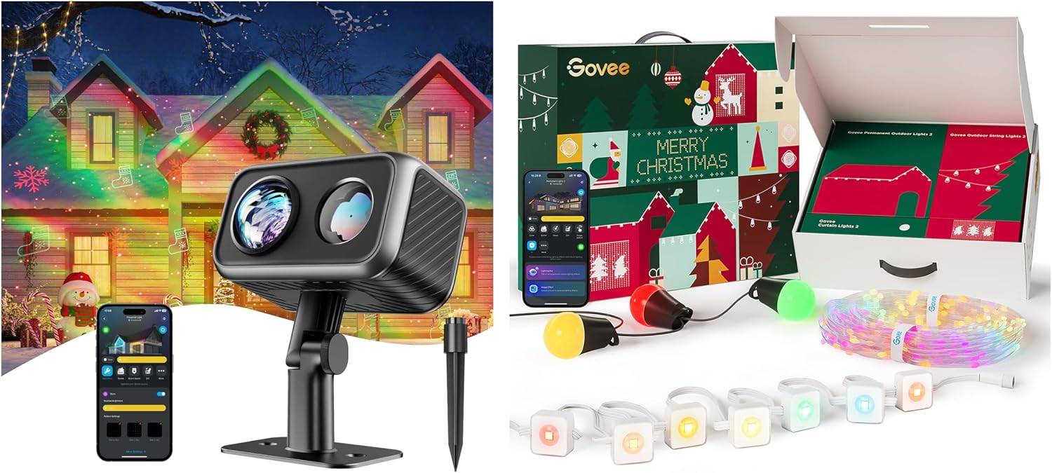 Govee Outdoor Projector Light Bundle Govee Christmas Outdoor Lights Set ...