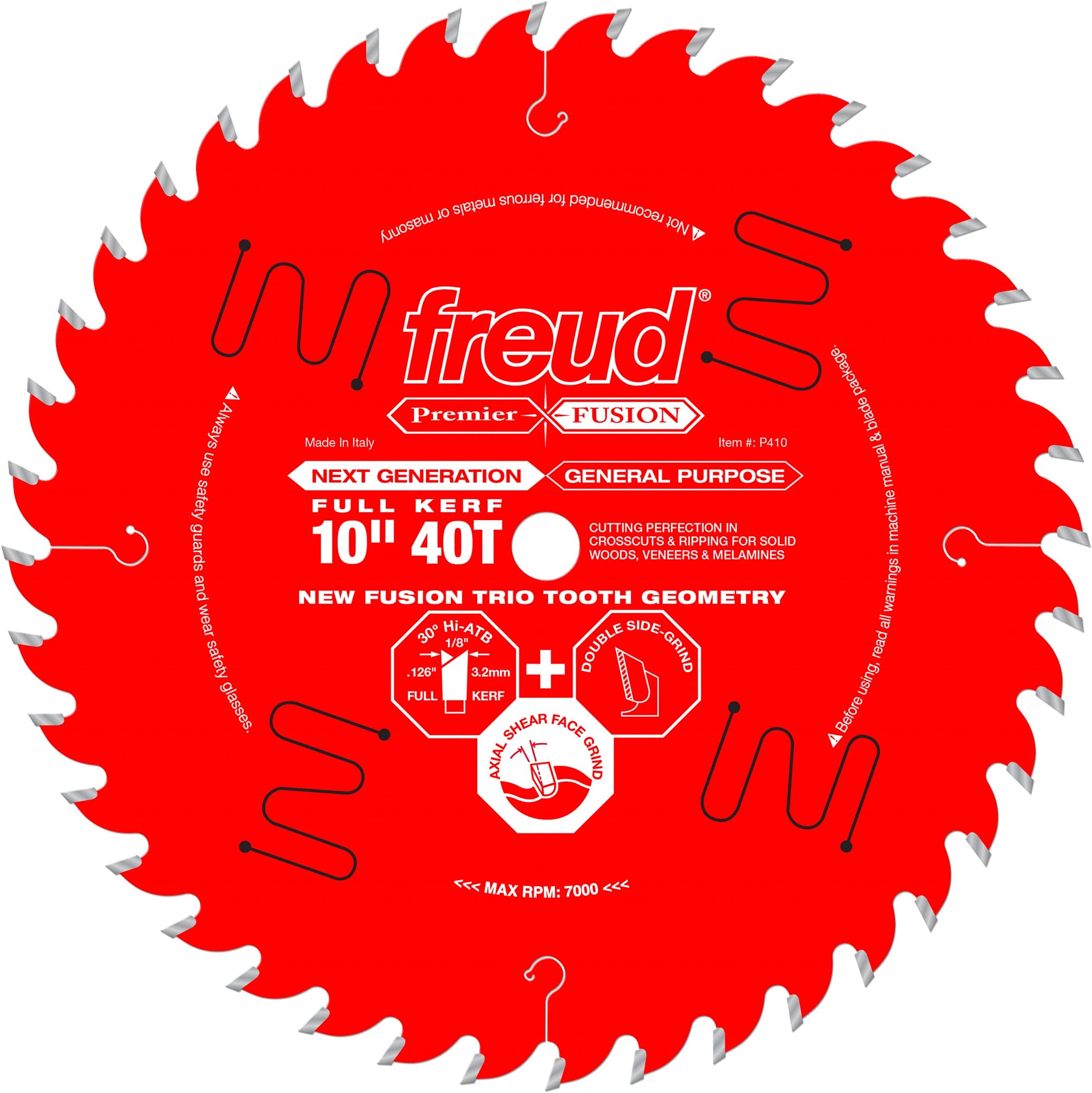 Freud P410 Premier Fusion 10-Inch 40 Tooth Hi-ATB General Purpose Saw ...