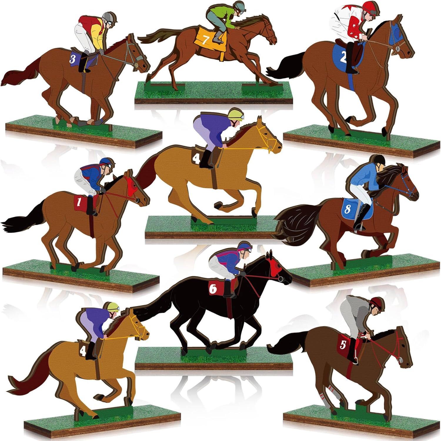 Amazon.com: Colingmill 9 Pcs Derby Horse Party Decorations Horse Racing ...