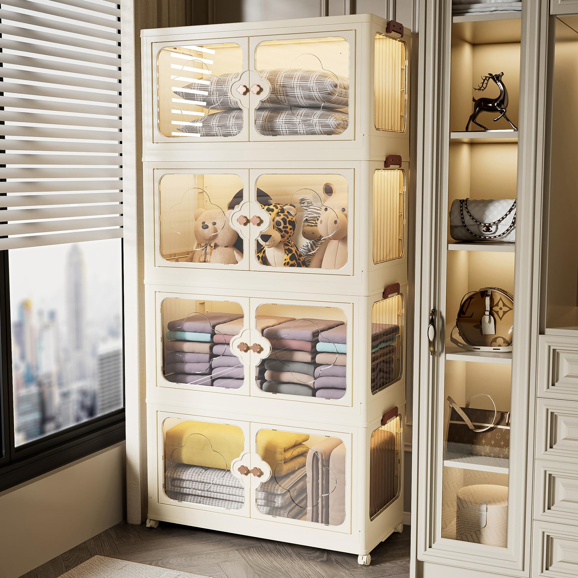 Amazon.com - UFORU 9gal/36QT 4 Tier Stackable Storage Bins Open Front ...