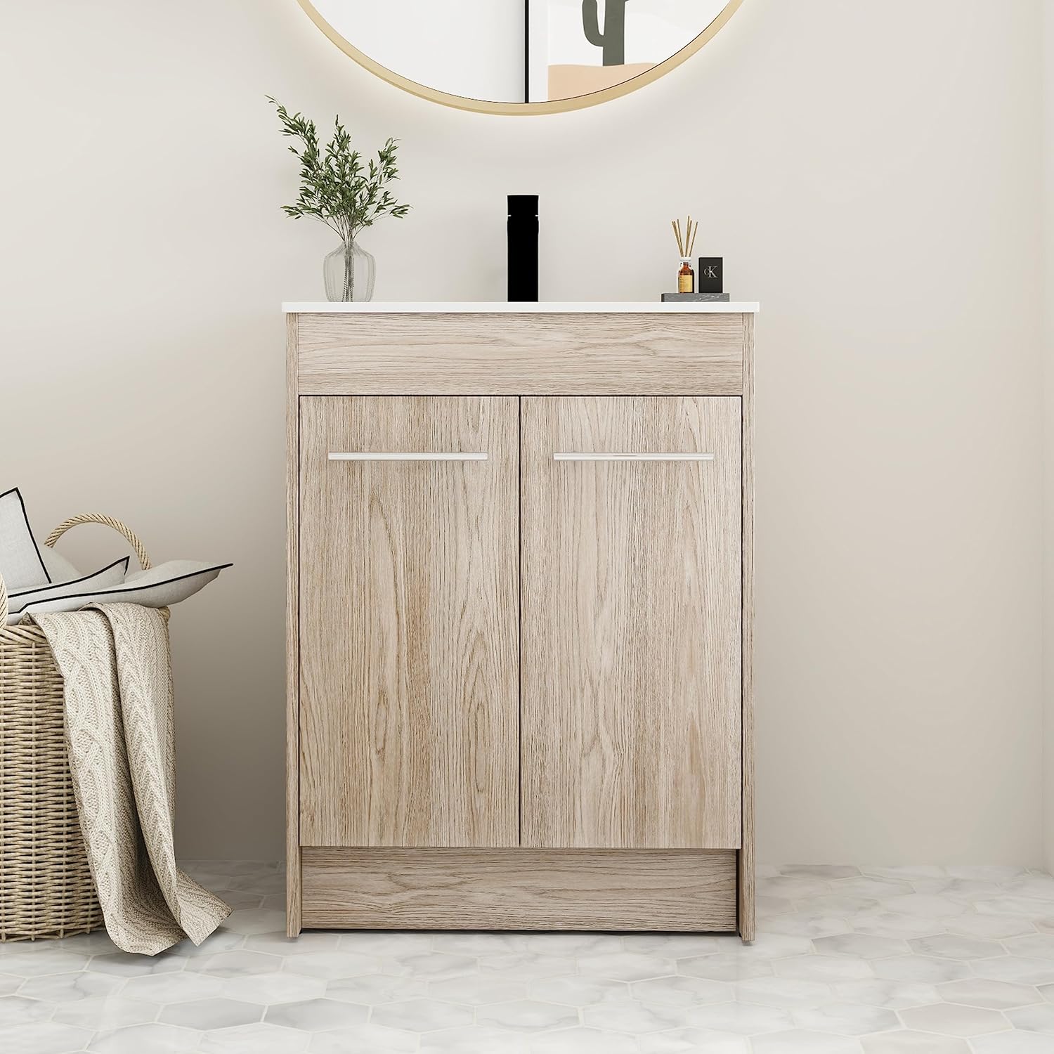 Amazon.com: Mcltopz 24" Undermount Bathroom Vanity and Gel Sink Combo ...