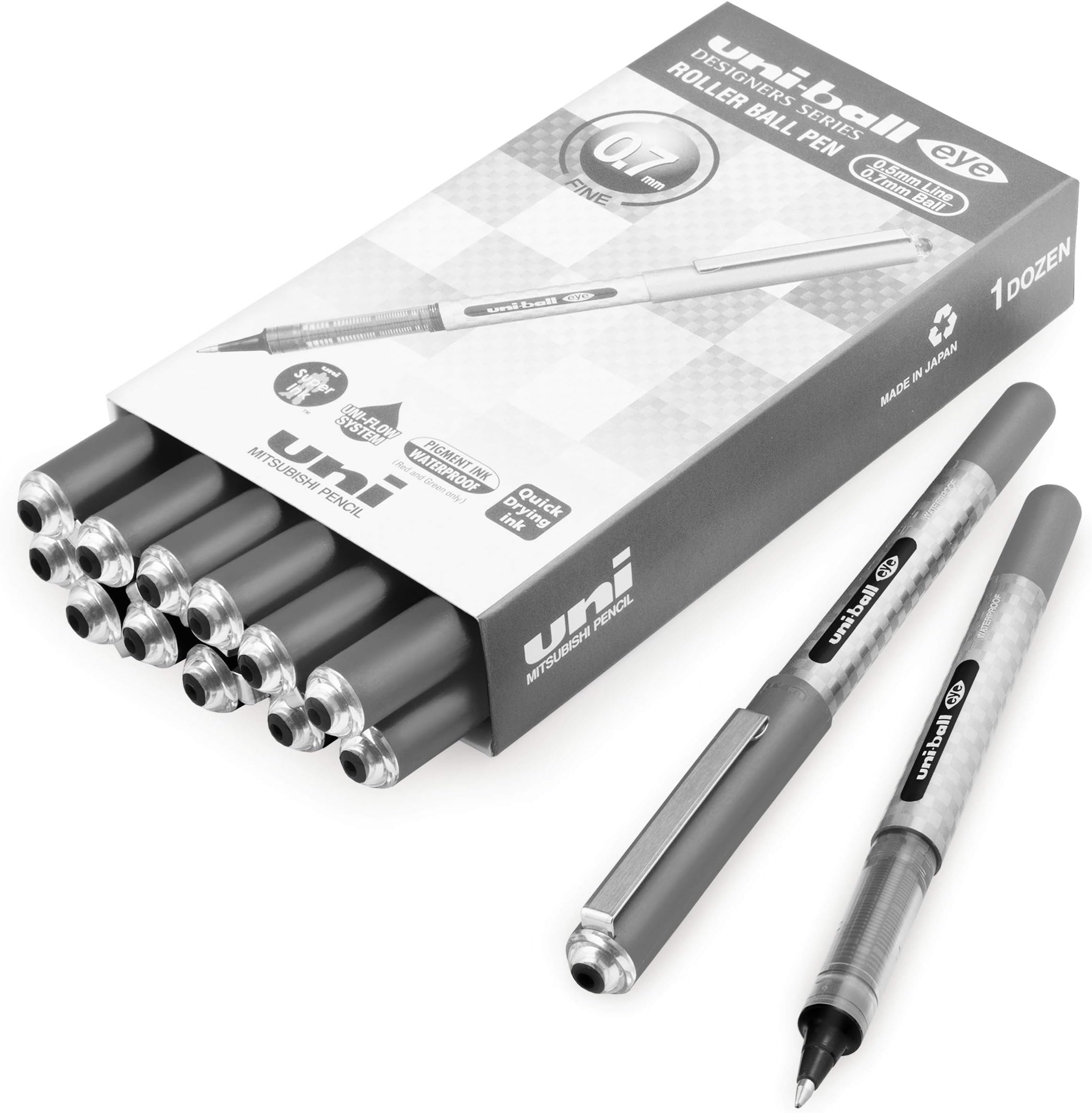 uni-ball Eye Designer UB-157D Liquid Ink Rollerball Pens - Pack of 8 ...