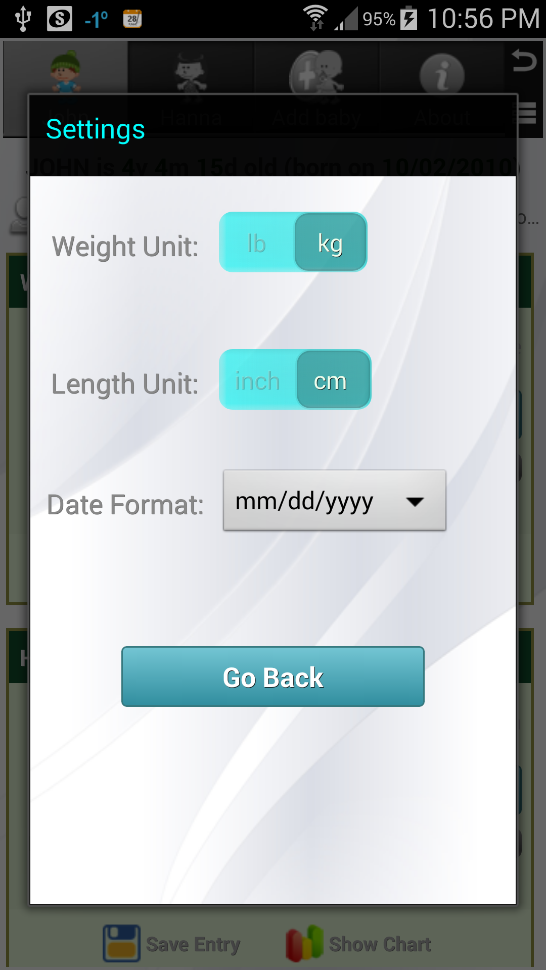 Growth Chart Trial - App on Amazon Appstore