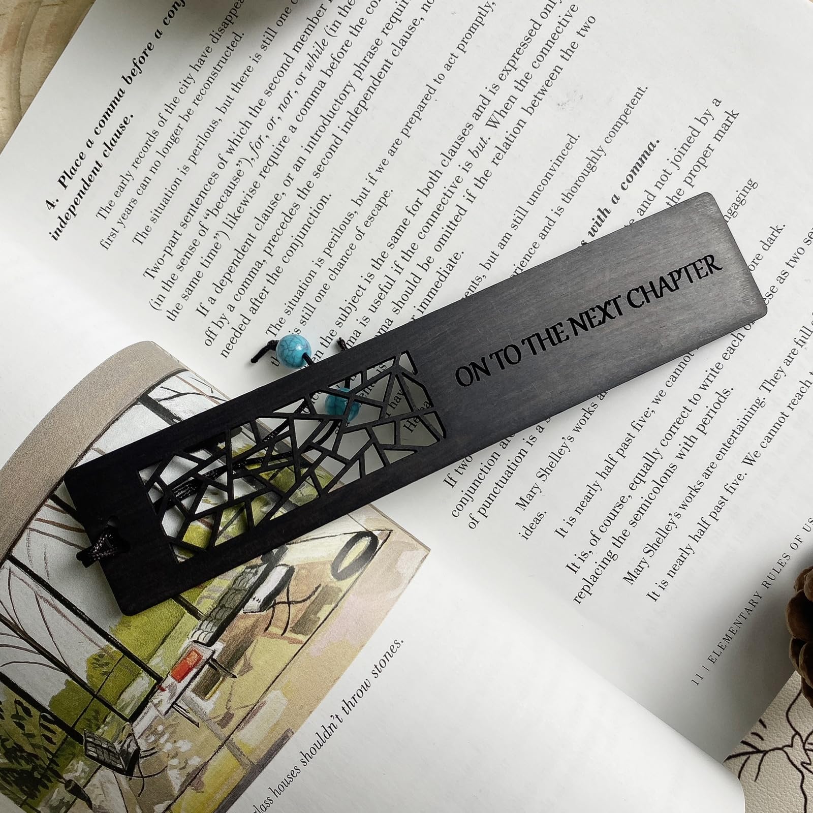 HEYMILA Handmade Wooden Bookmark Cute Gift, Exquisite Painted Patterns ...